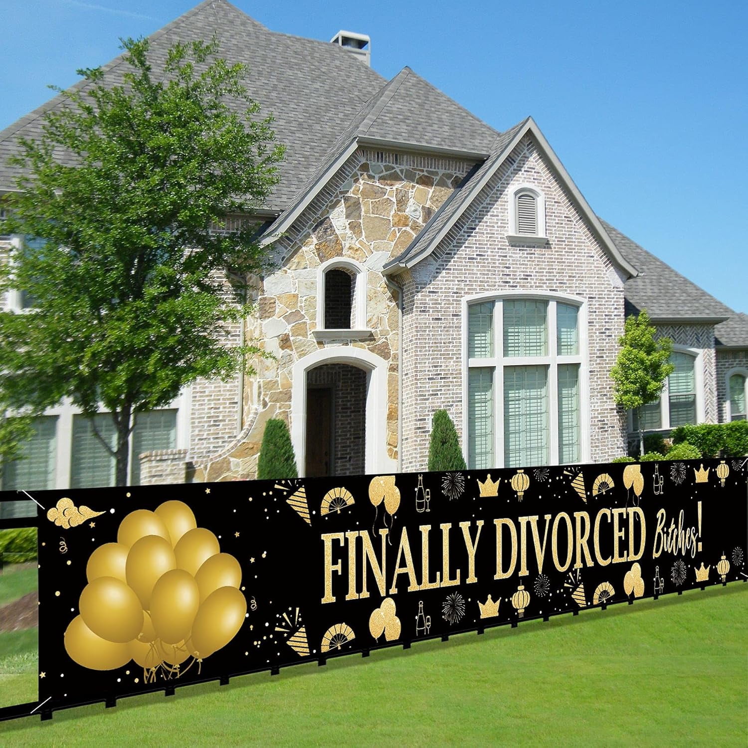 Finally Divorced Banner Decorations, Divorced Party Porch Sign ...