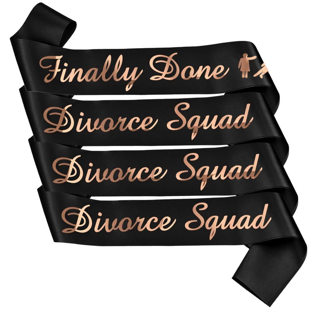 Finally Done and Just Divorced Squad Sash (4 pc) Black Divorced Party ...