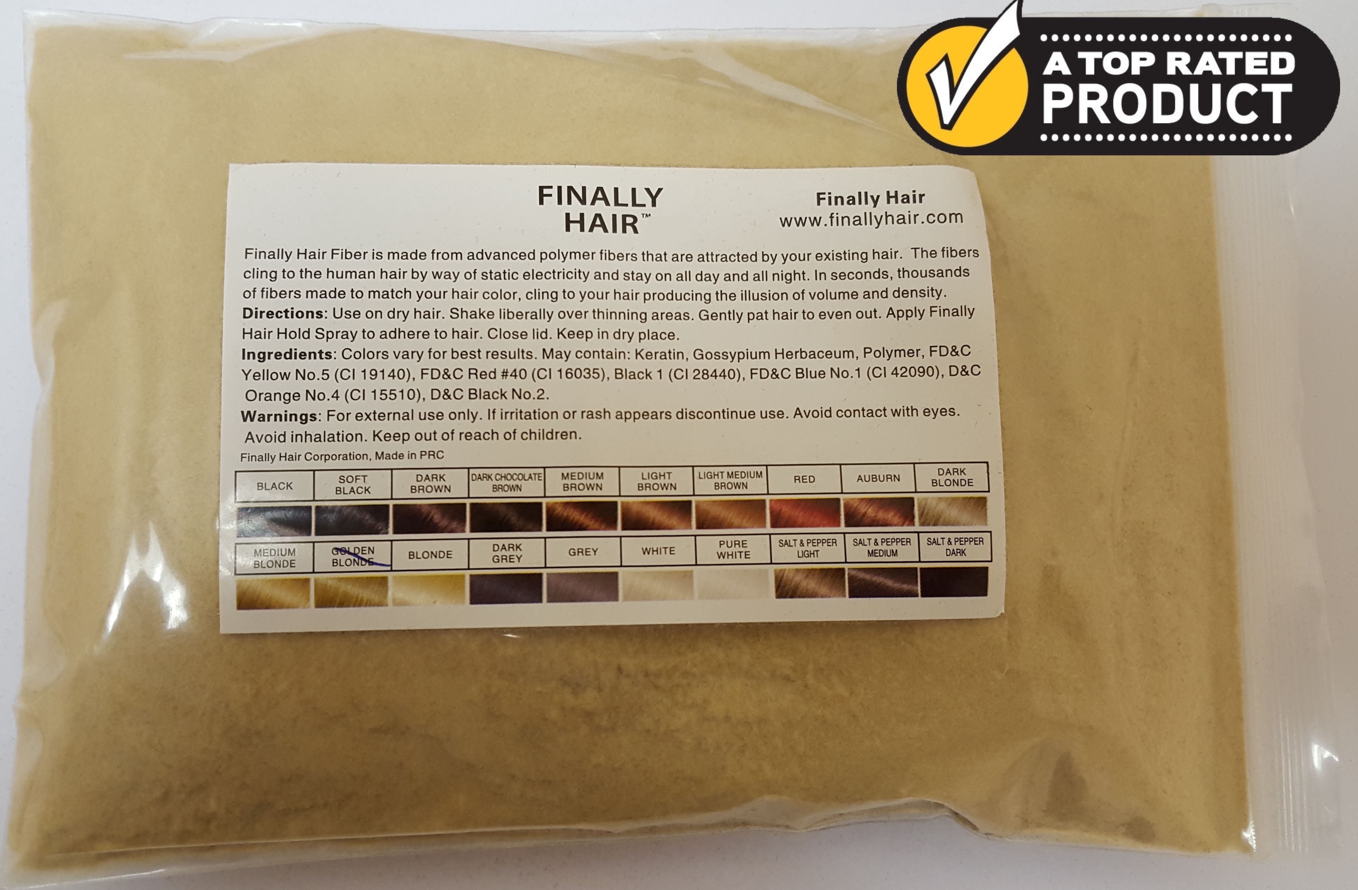 Finally Hair (2oz) Refill Bag Premium Hair Fibers (Golden Blonde ...
