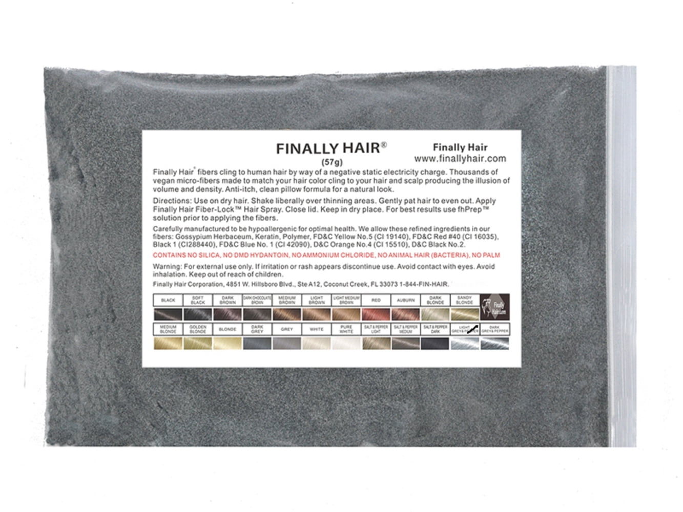 Finally Hair - Hair Fibers - Refill Bag - Light Grey & Pepper - 57 Gram ...