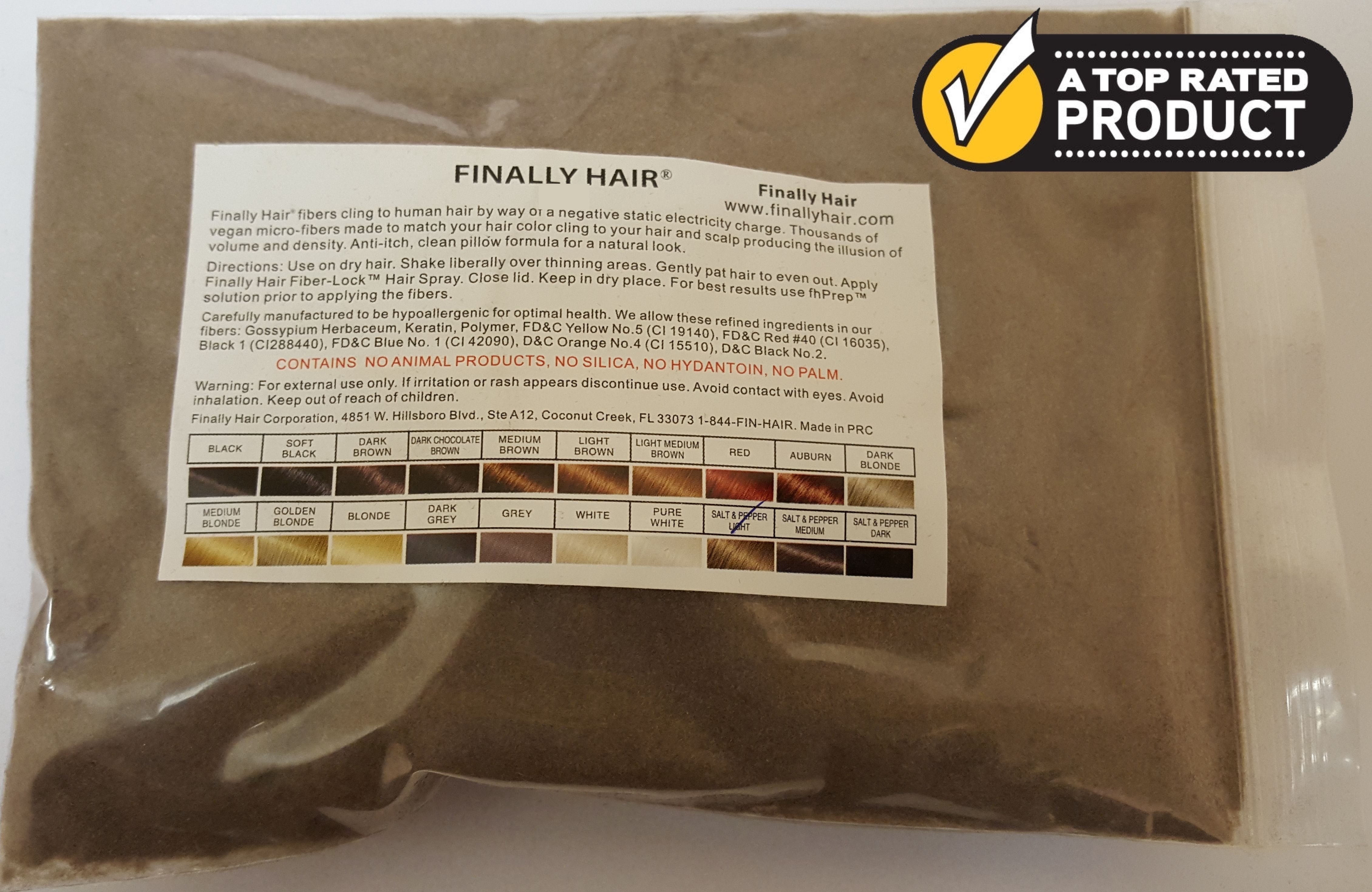 Finally Hair Refill Bag Premium Hair Fibers (Light Salt & Pepper) (2oz ...