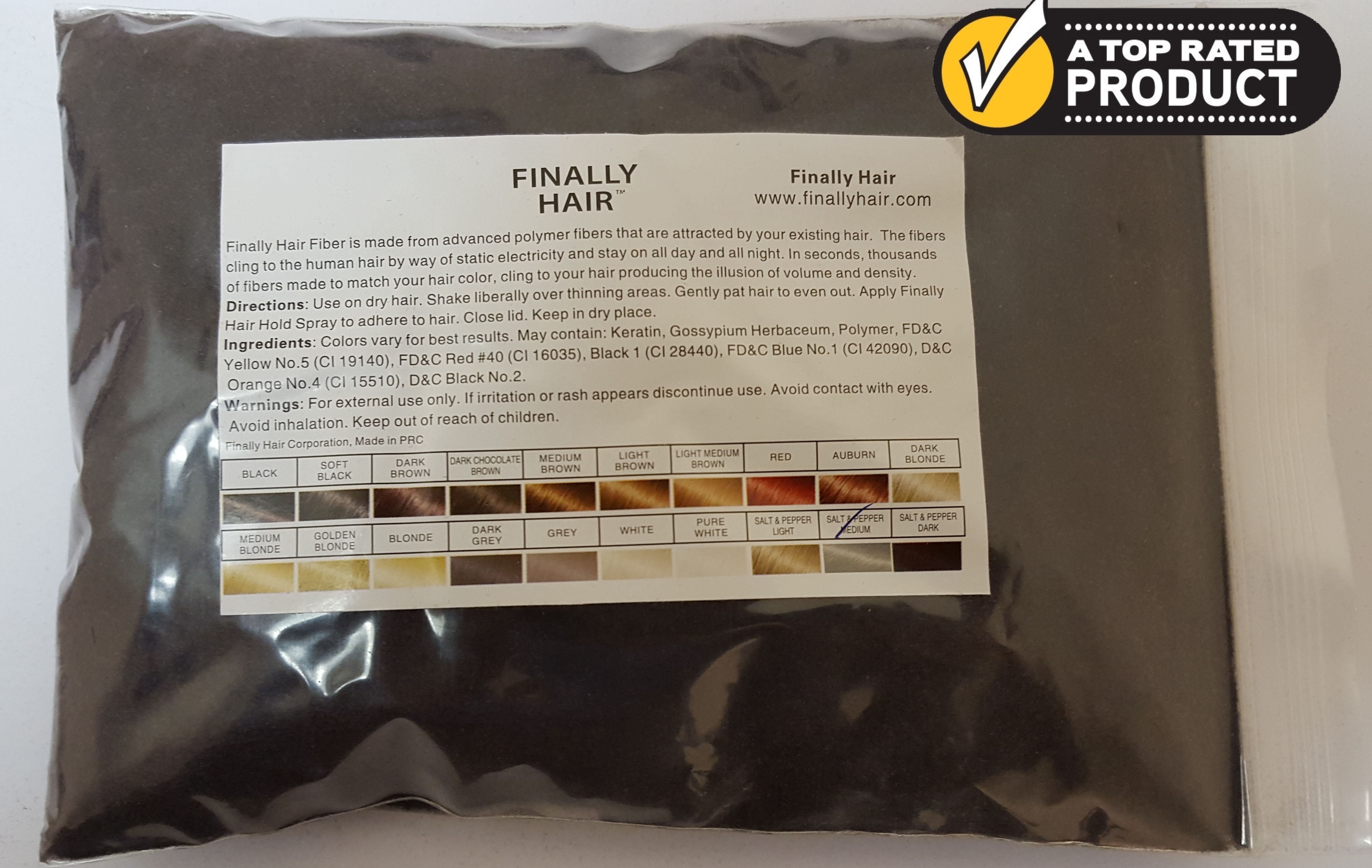 Finally Hair Hair Fibers Refill Bag, Medium Salt & Pepper, 57 Gram, 2oz ...