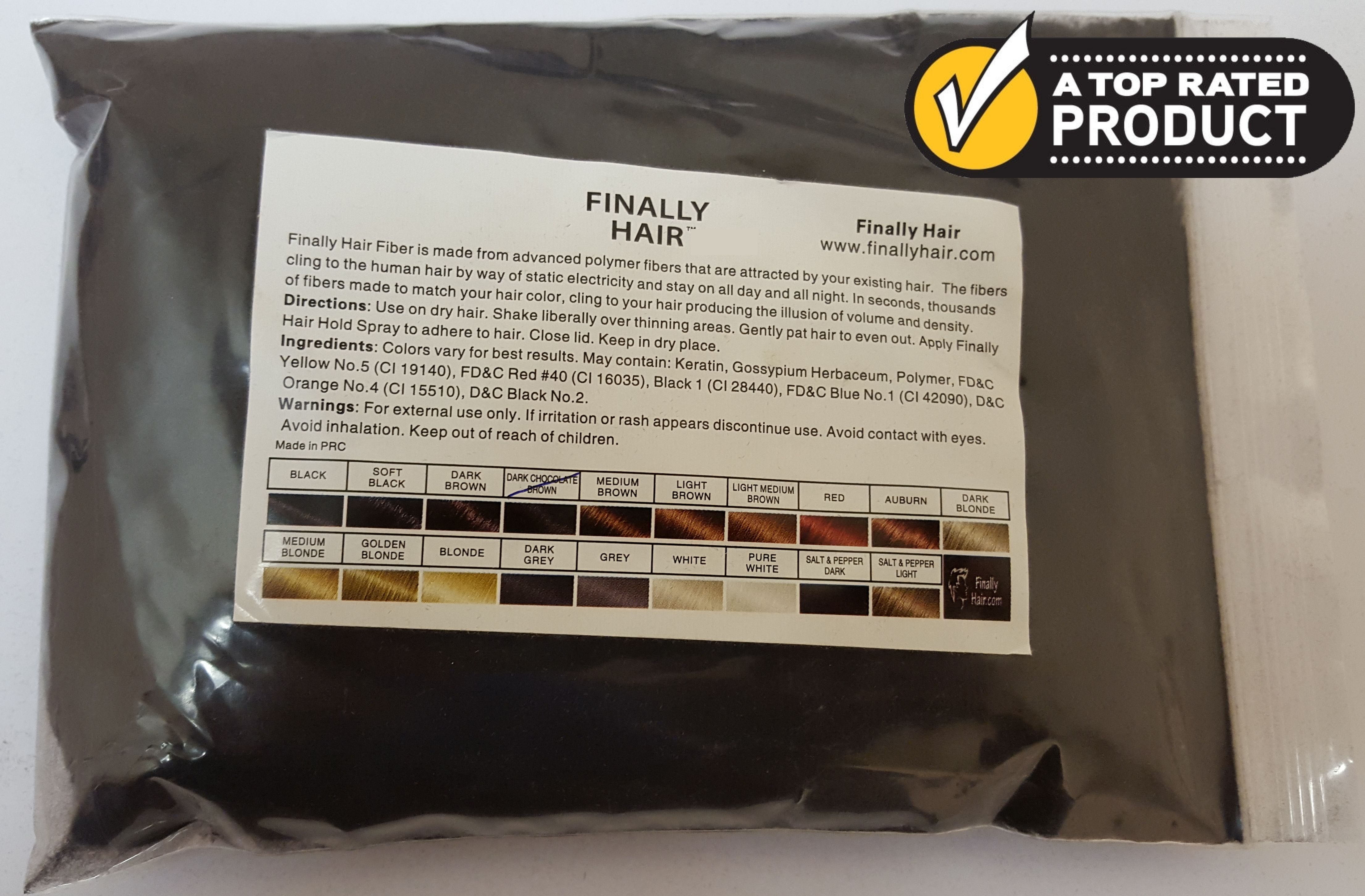 Finally Hair - Hair Fibers - Refill Bags - Dark Chocolate Brown - 57G 2 ...