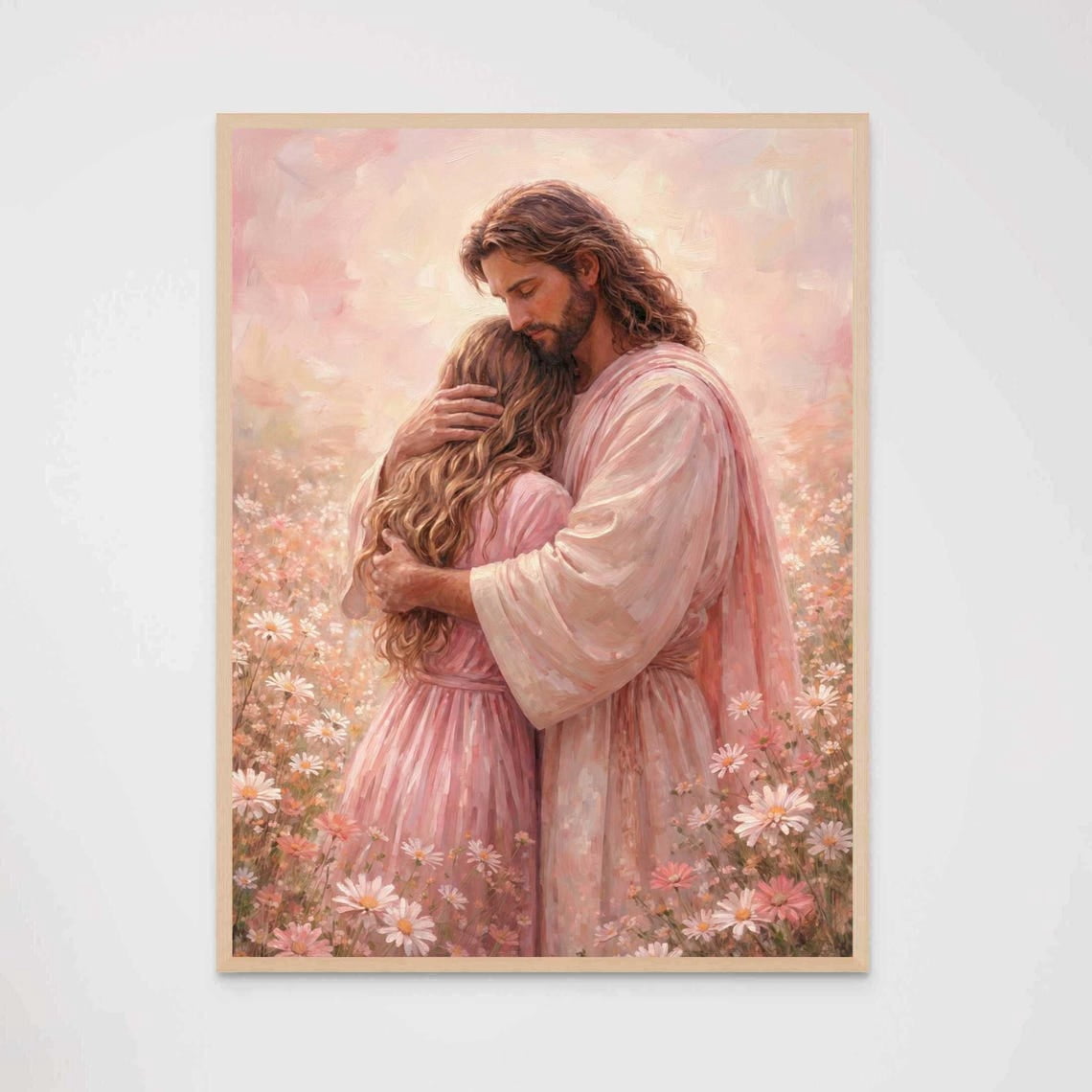 Finally Home Christian Wall Art Jesus Hugging Woman Prints Religious ...
