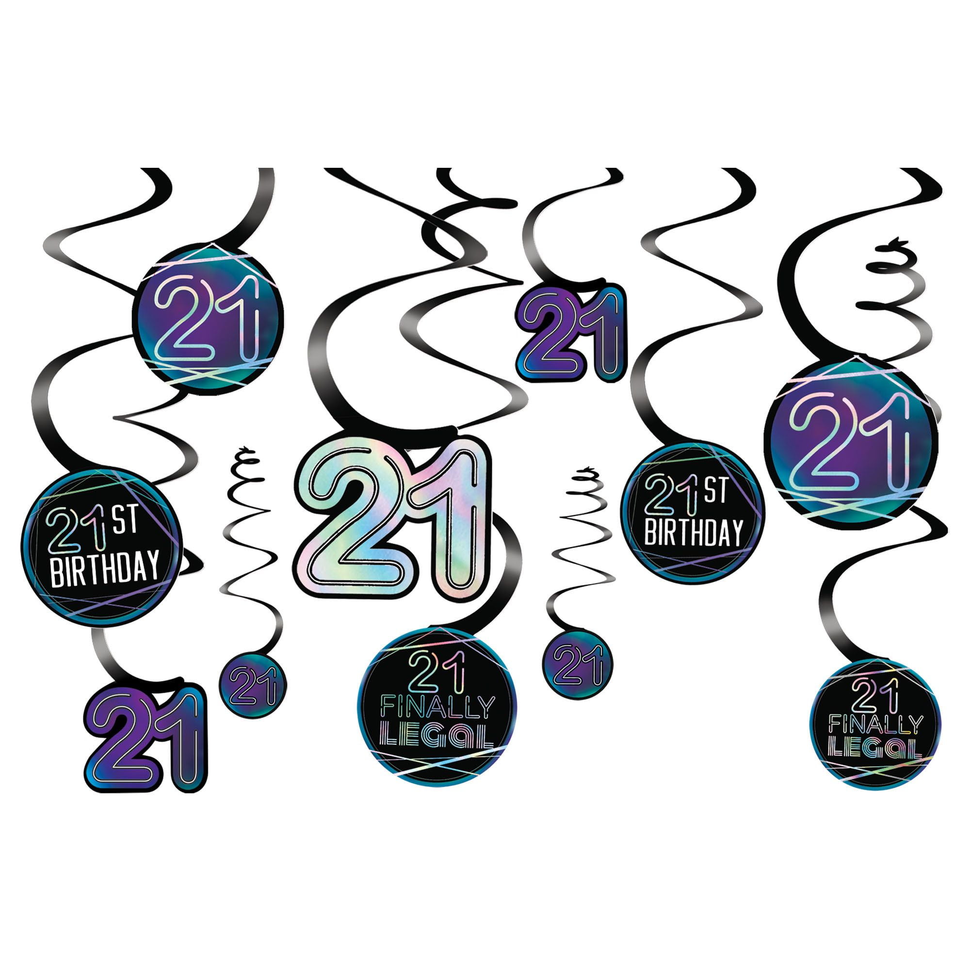 Finally Legal Cocktail Celebration 21st Birthday Party Hanging Swirl ...