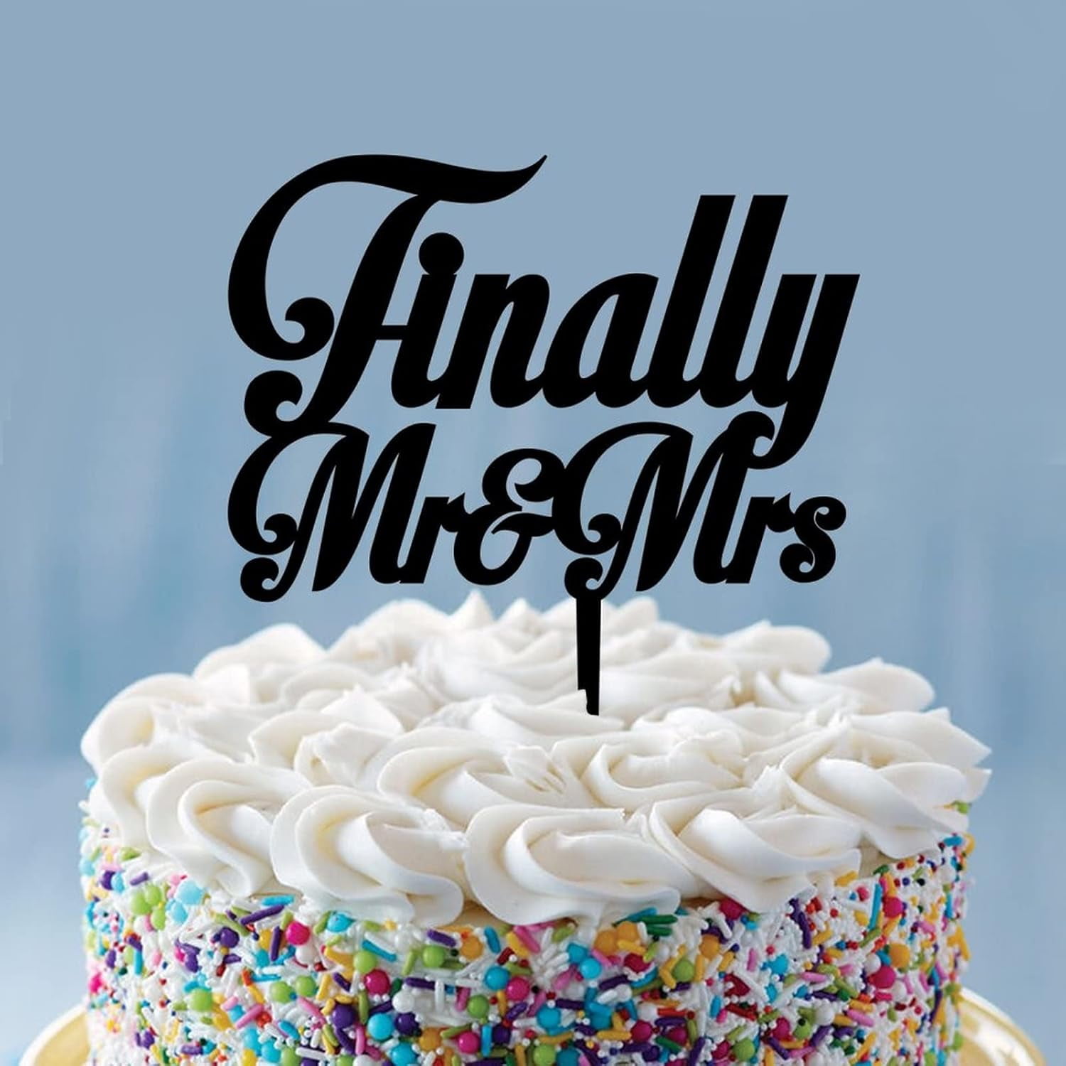 Finally Mr Mrs Cake Toppers, Black Acrylic Cake Topper, Personalized ...