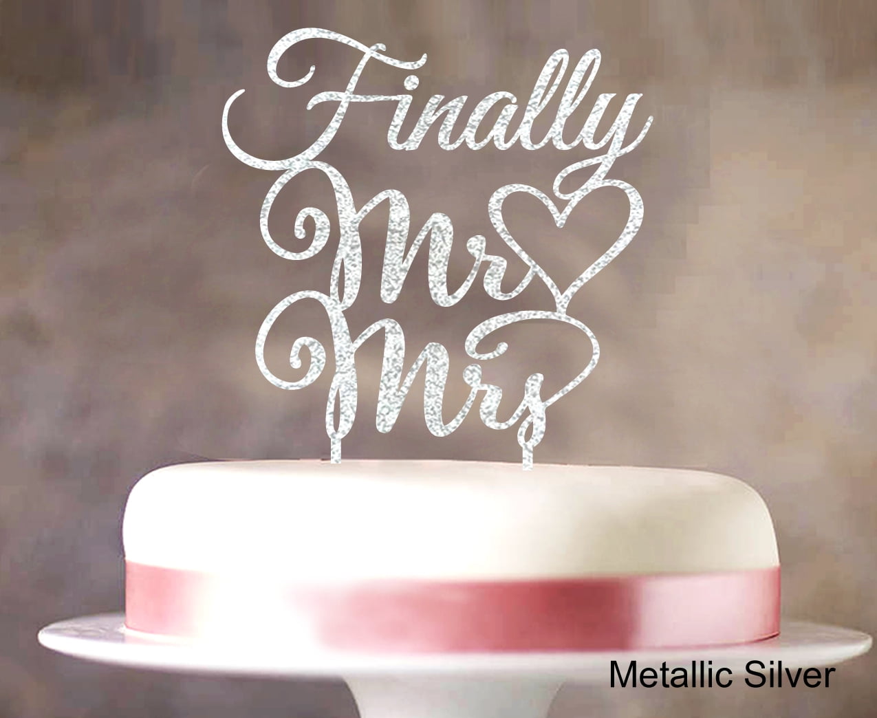 Finally Mr Mrs Wedding Cake Topper, by Printtoo - Walmart.com