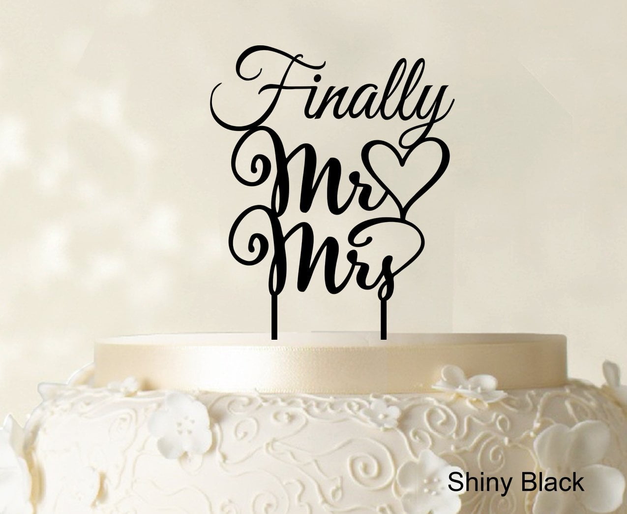"Finally Mr Mrs" Wedding Cake Topper Personalized Custom Name Cake ...