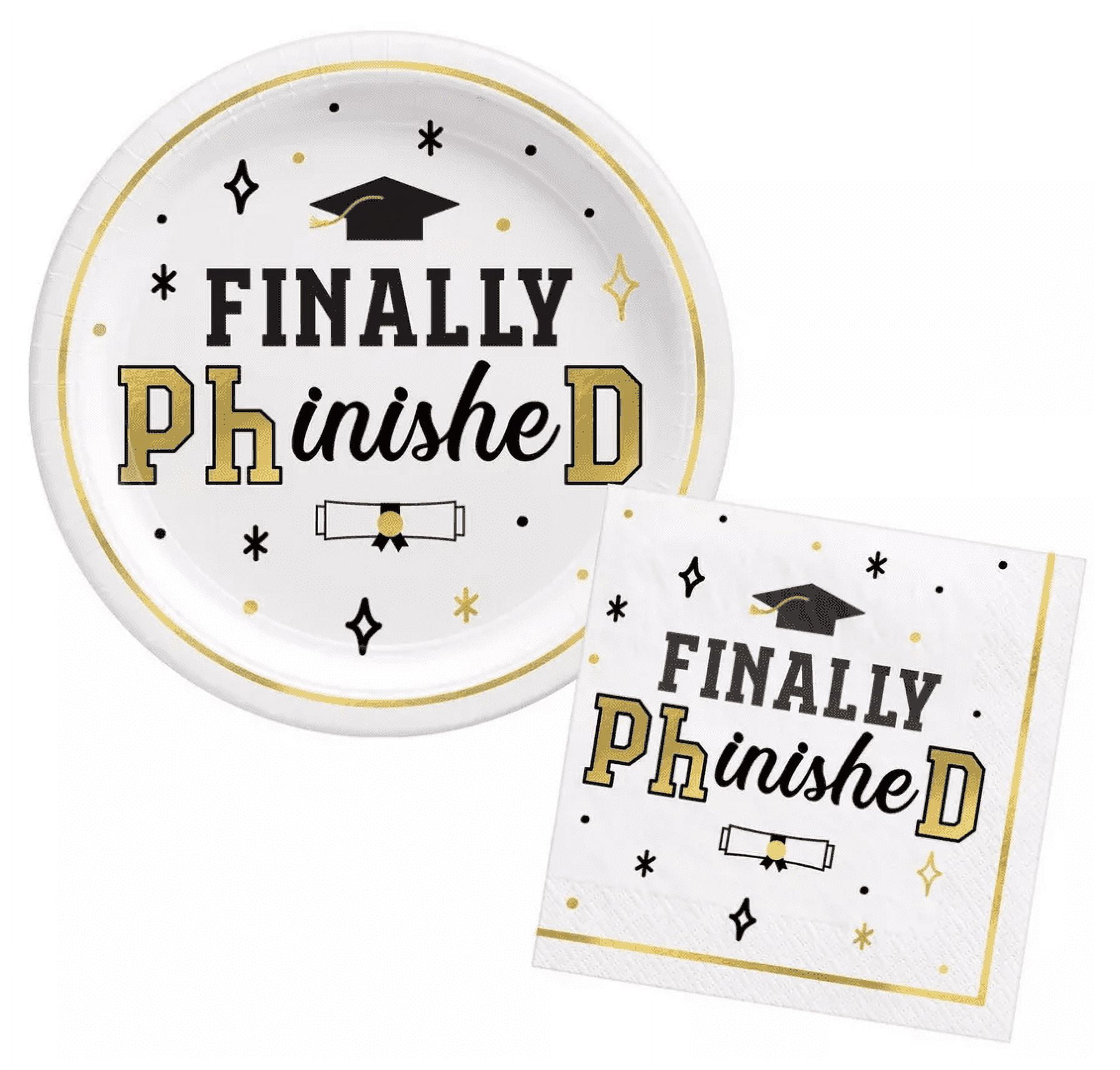 Finally PHinisheD Plates and Napkins, 60pcs - Walmart.com