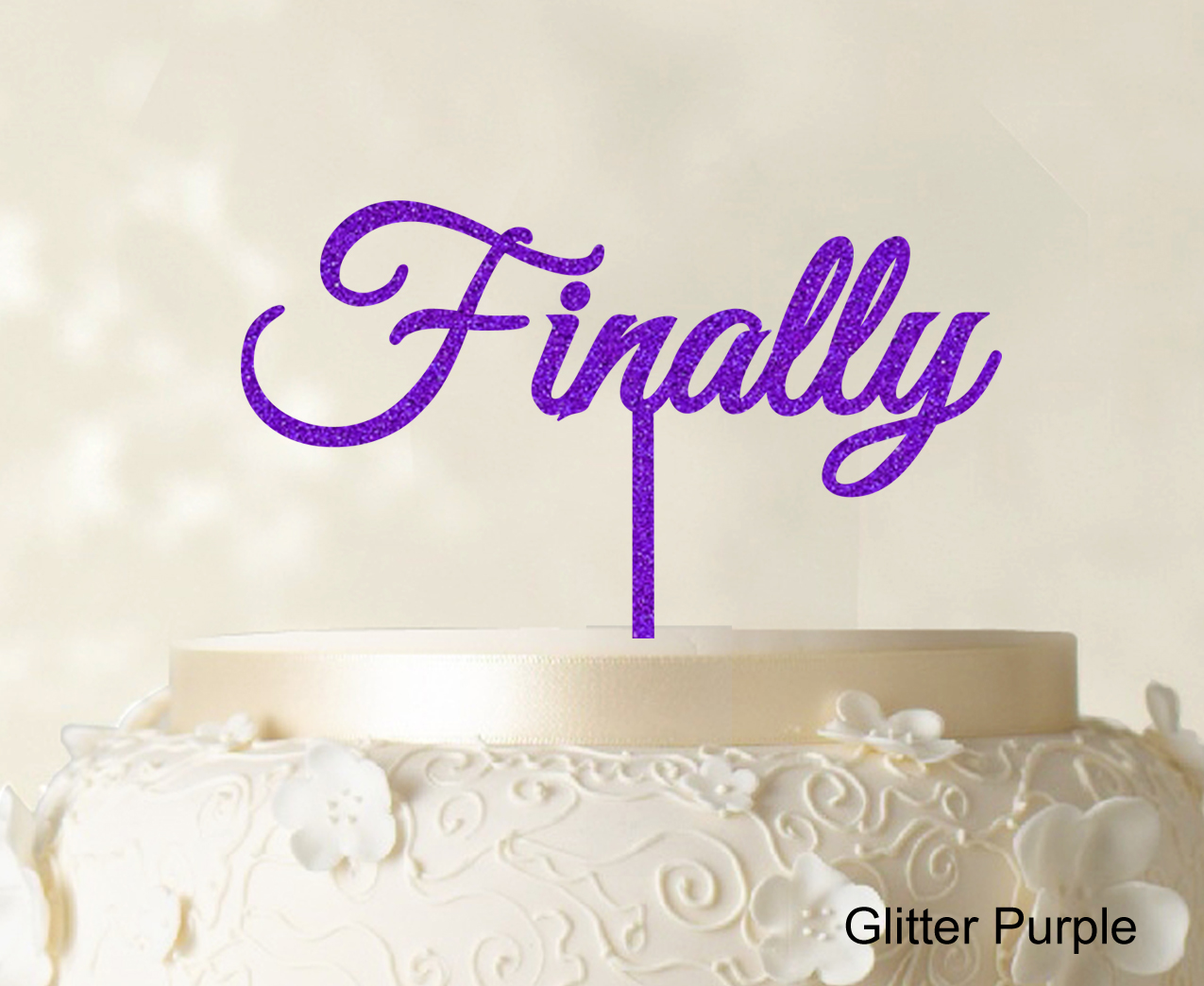 """Finally"" Personalized Monogram Cake Topper Glitter Cake Topper ...