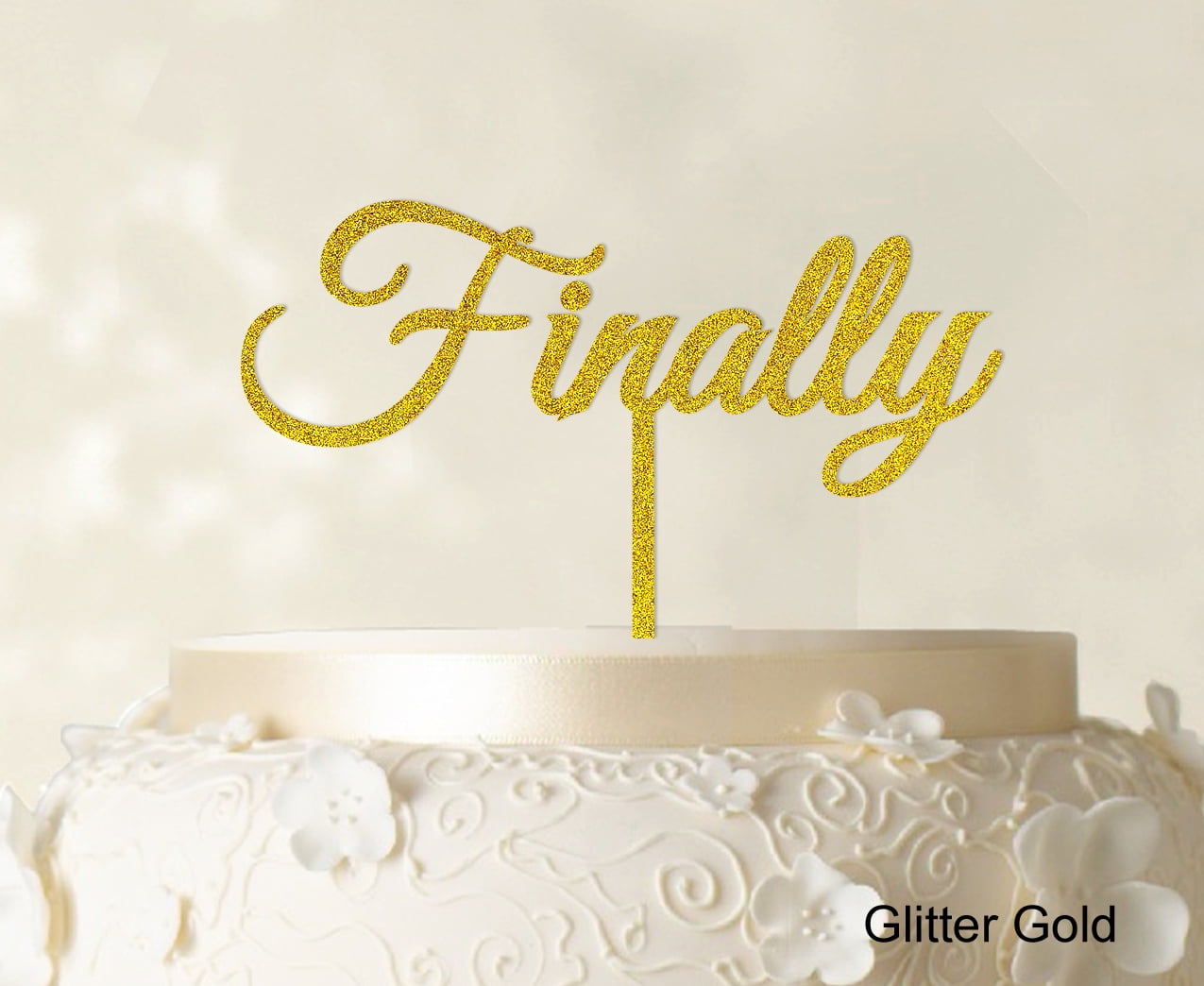 """Finally"" Personalized Monogram Cake Topper Glitter Cake Topper ...