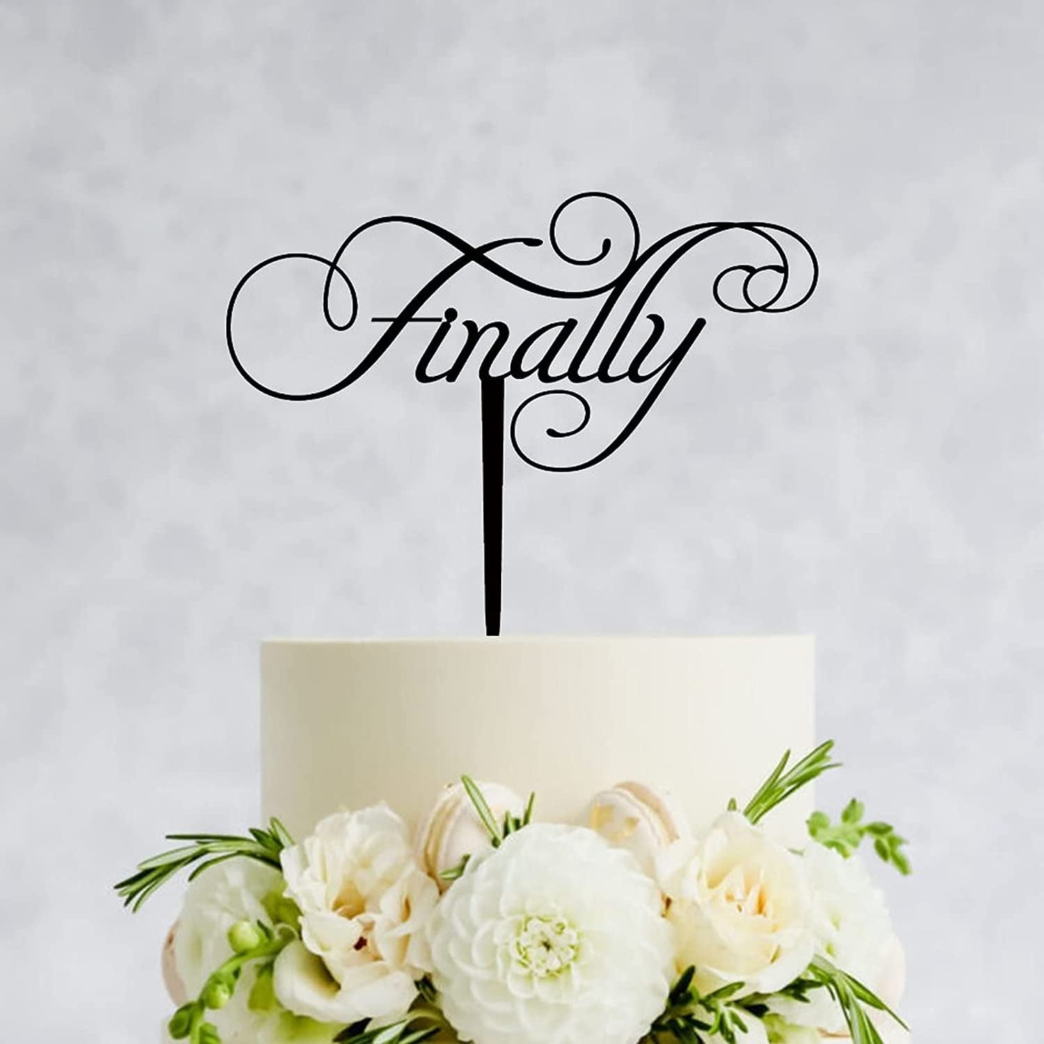 Finally Wedding Cake Toppers,Black Acrylic Mr & Mrs Engagement ...