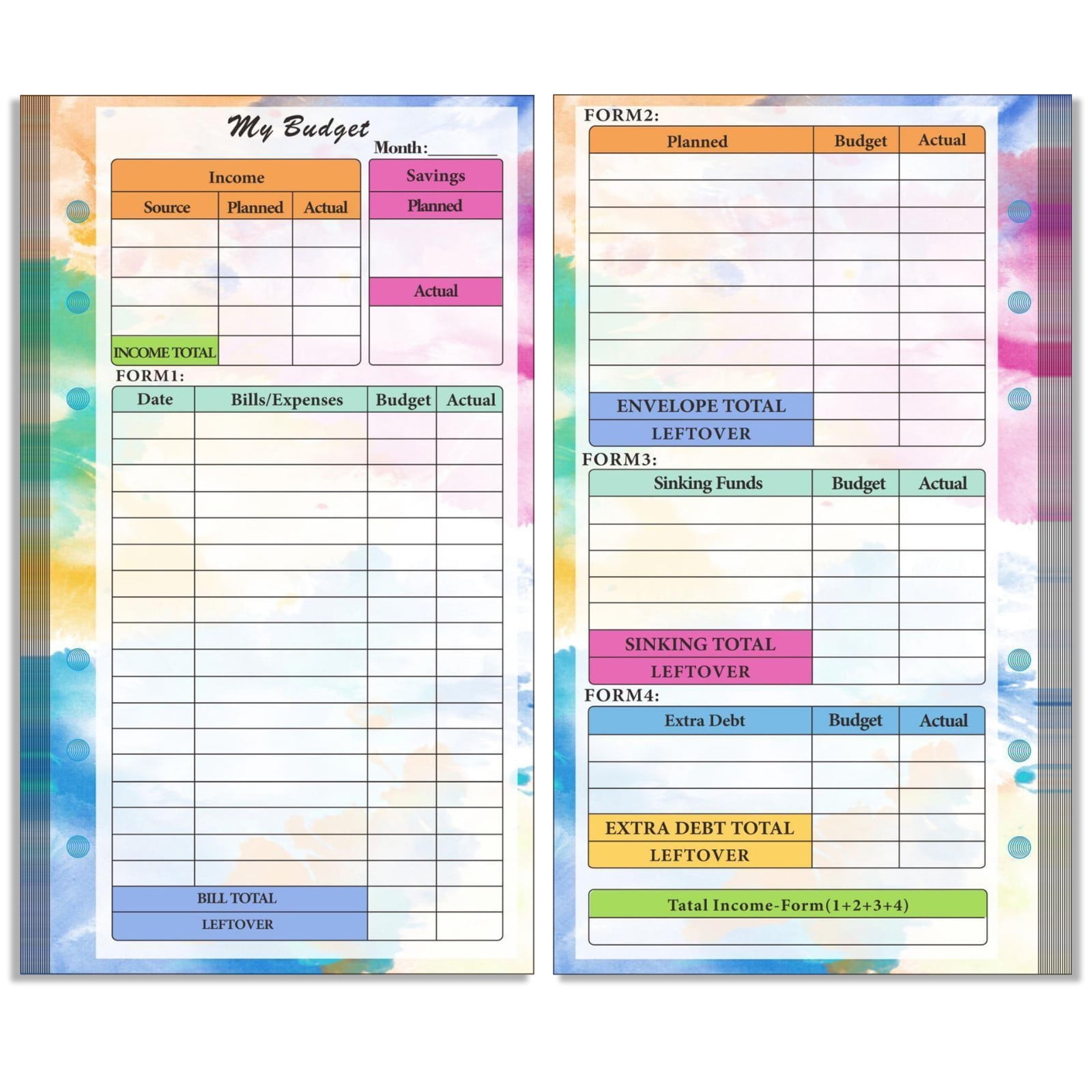 Financial Accounting Book, Weekly Monthly Planner with Cash Budget ...