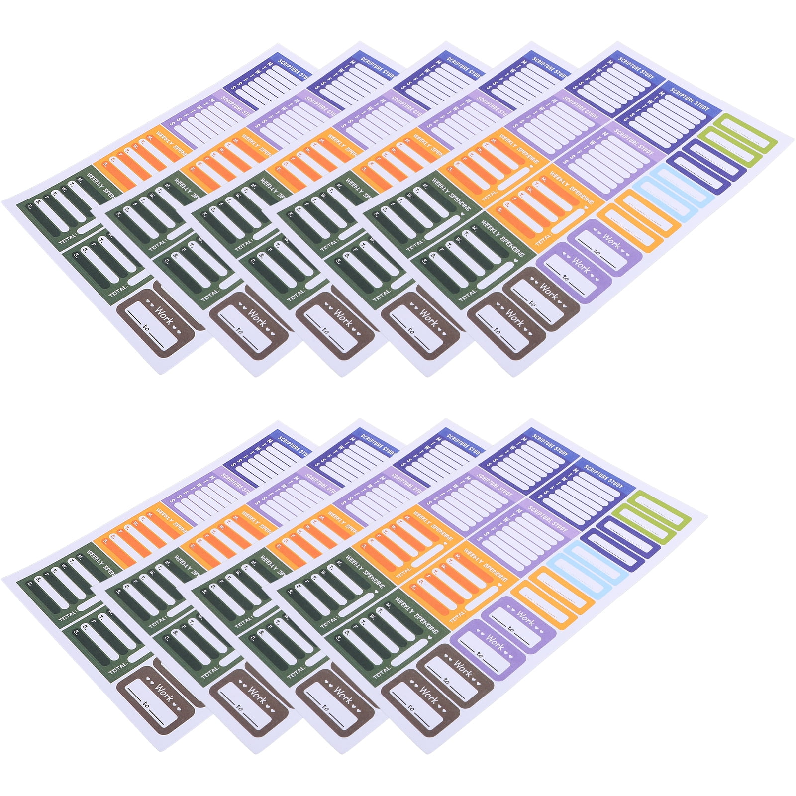 Copper Plate Sticker for Home Use Day of the Week Planner Stickers with ...