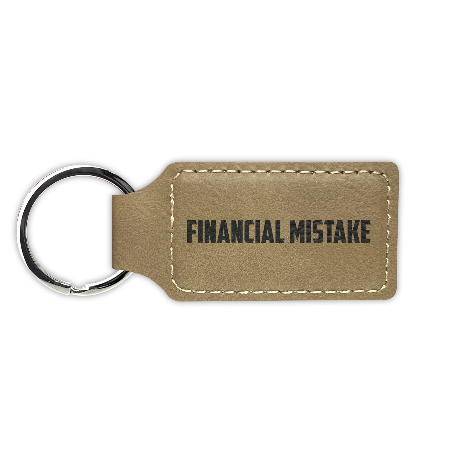 Financial Mistake Keychain Leatherette Rectangle - Laser Engraved ...