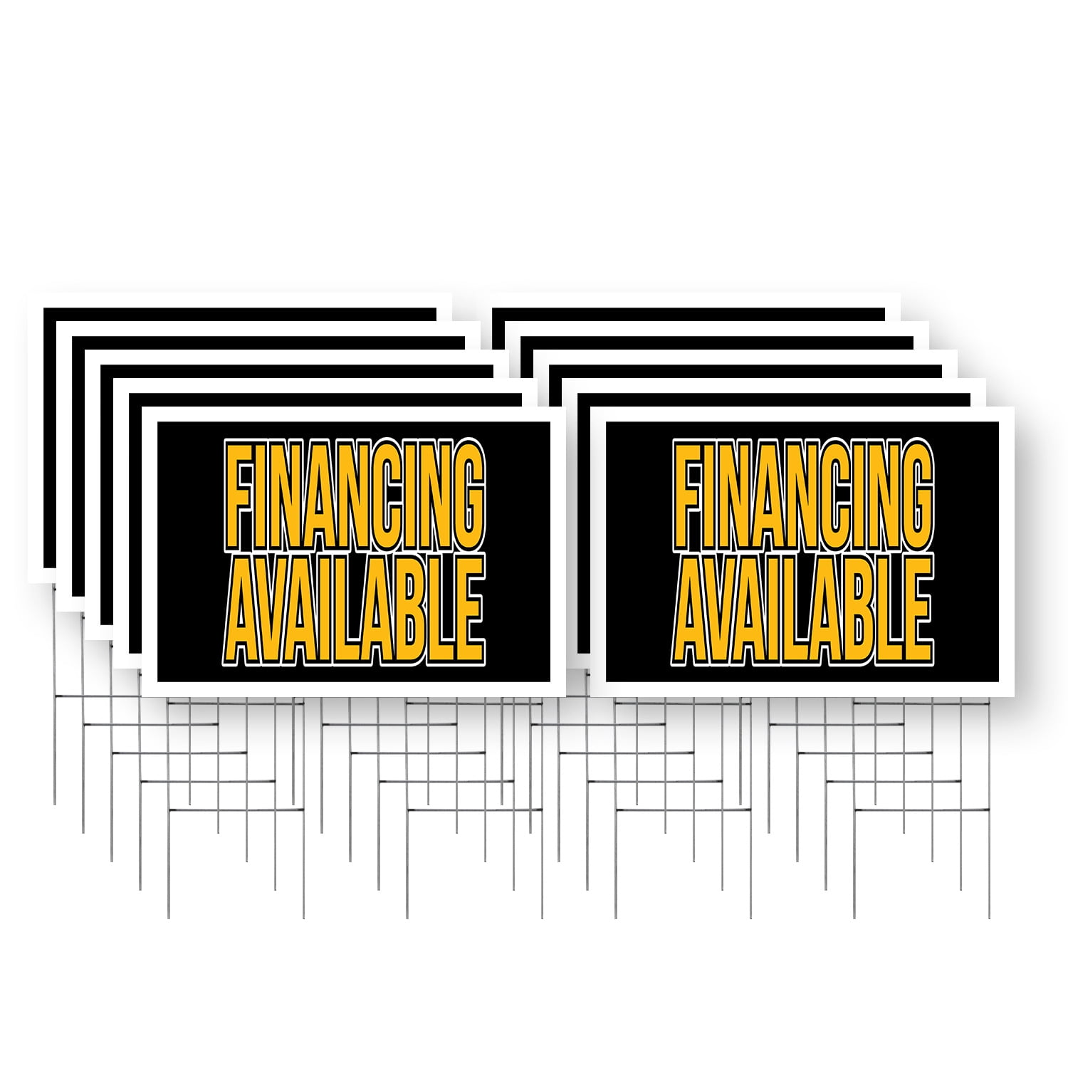 Financing Available Yard Sign 10 Pack of 24 Inch x 36 Inch Single Sided ...
