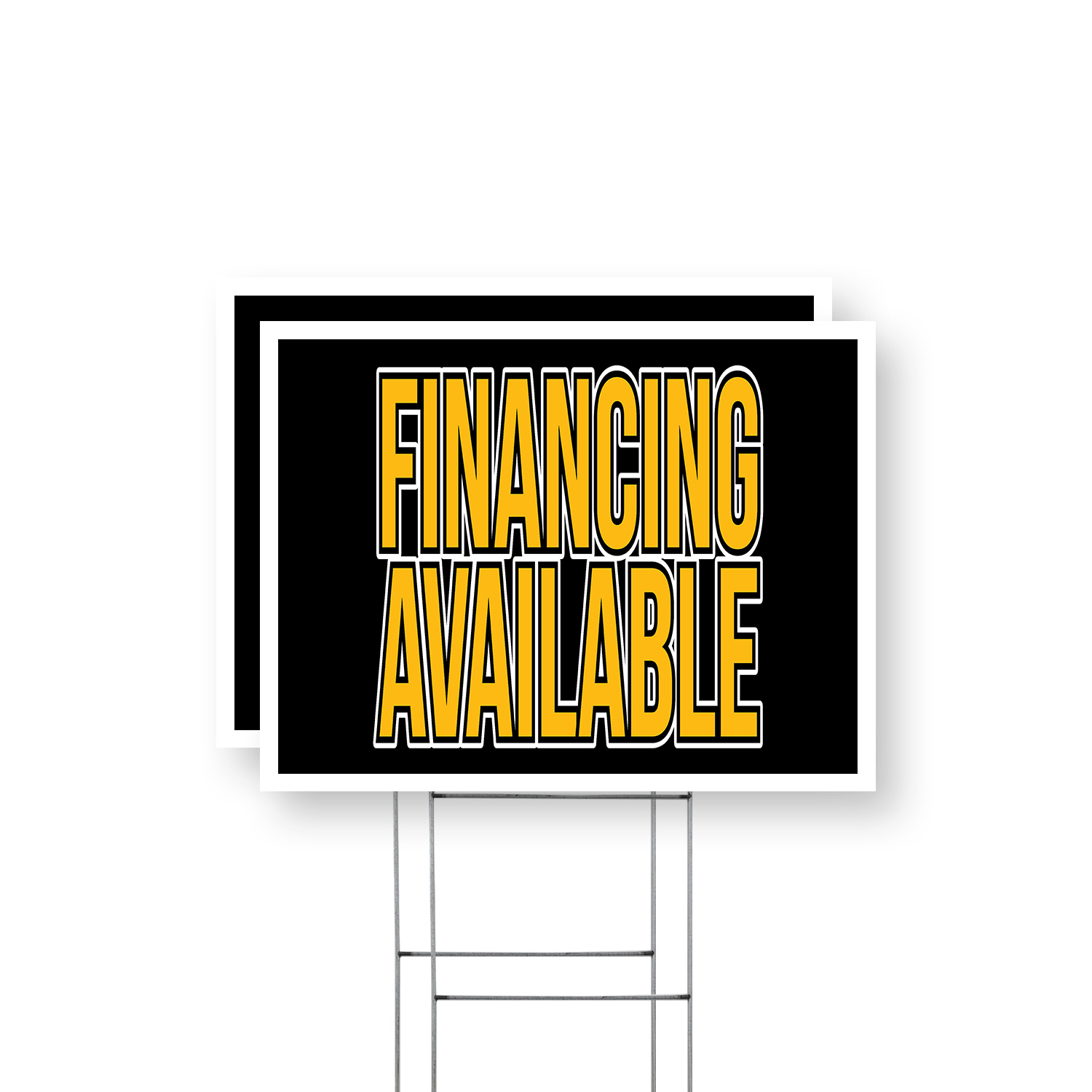 Financing Available Yard Sign 2 Pack of 18 Inch x 24 Inch Double Sided ...