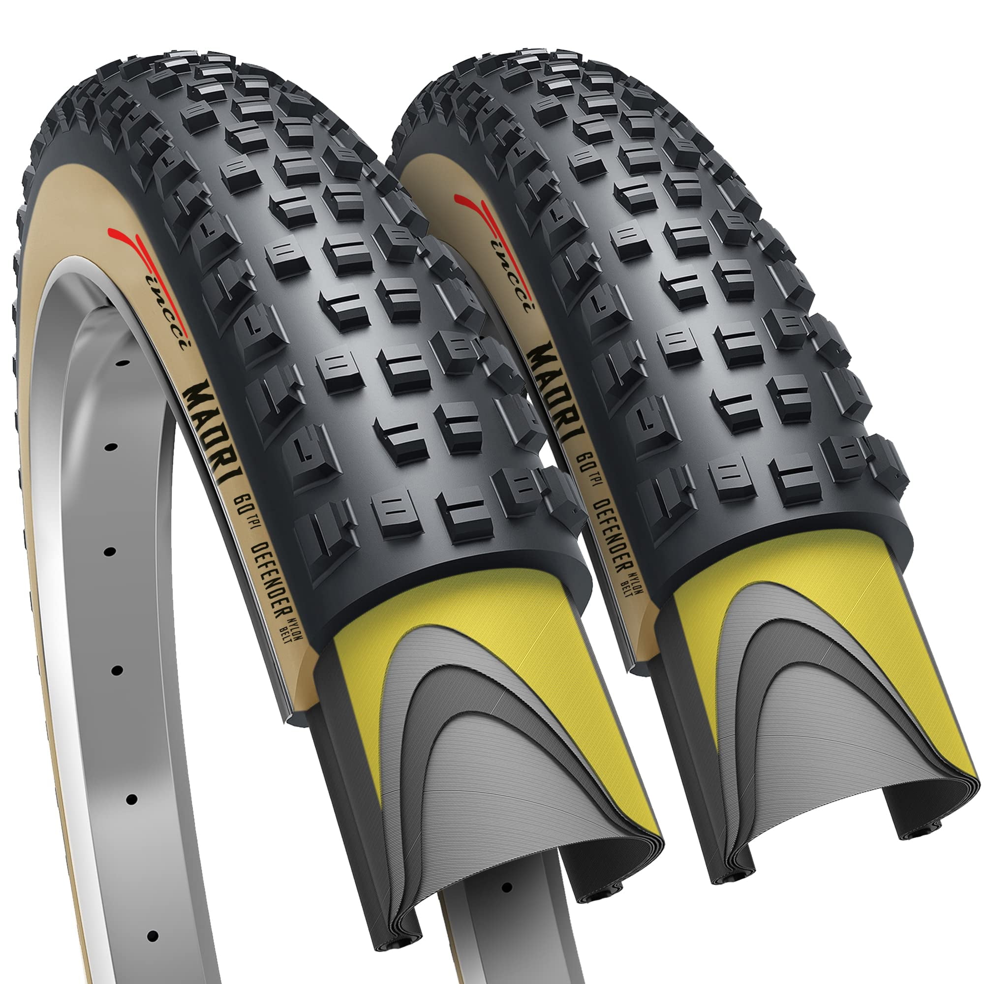 Fincci 29x2.25 Bike Tires (57-622) Foldable Anti-Puncture for MTB ...