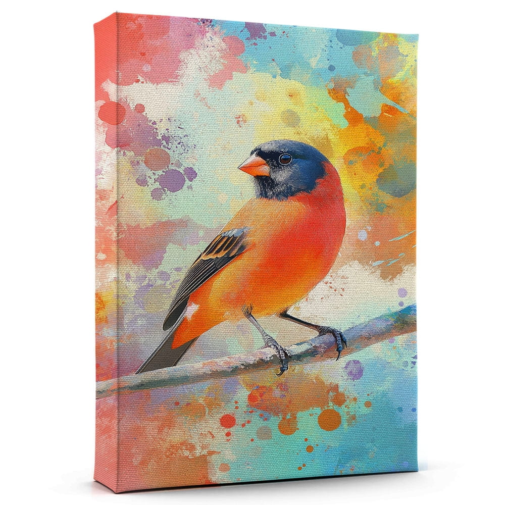 Finch Eurasian Bullfinch Canvas Wall Art Animal Decor, Finch Eurasian ...
