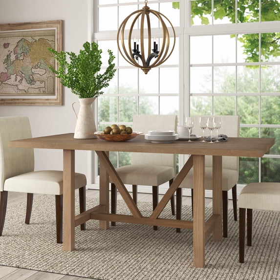 Finch Grant Wood Dining Table in Rustic Beige - Walmart.com