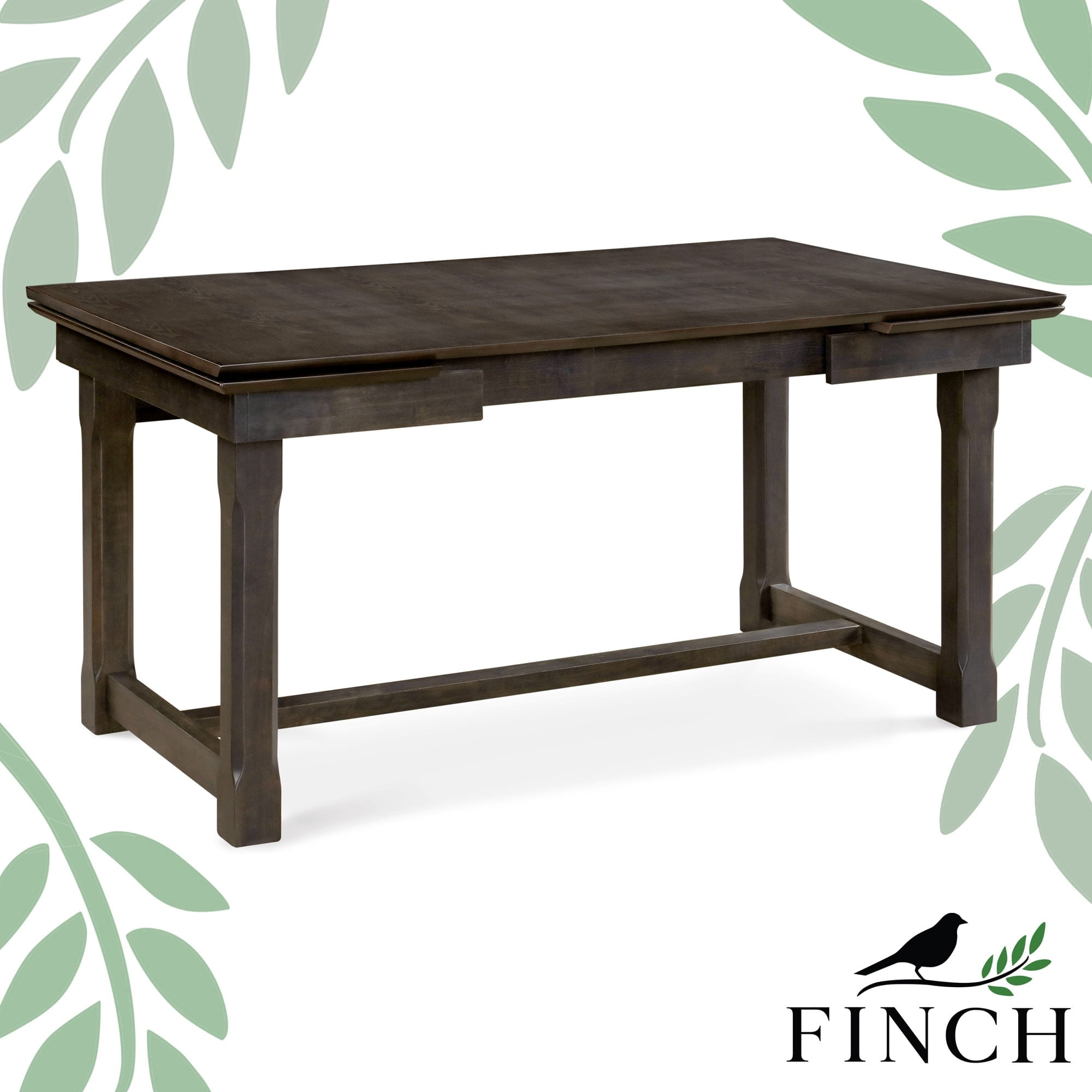 Finch Ludlow Extendable Dining Table - Seats 6-8 - Dark Brown Wood ...