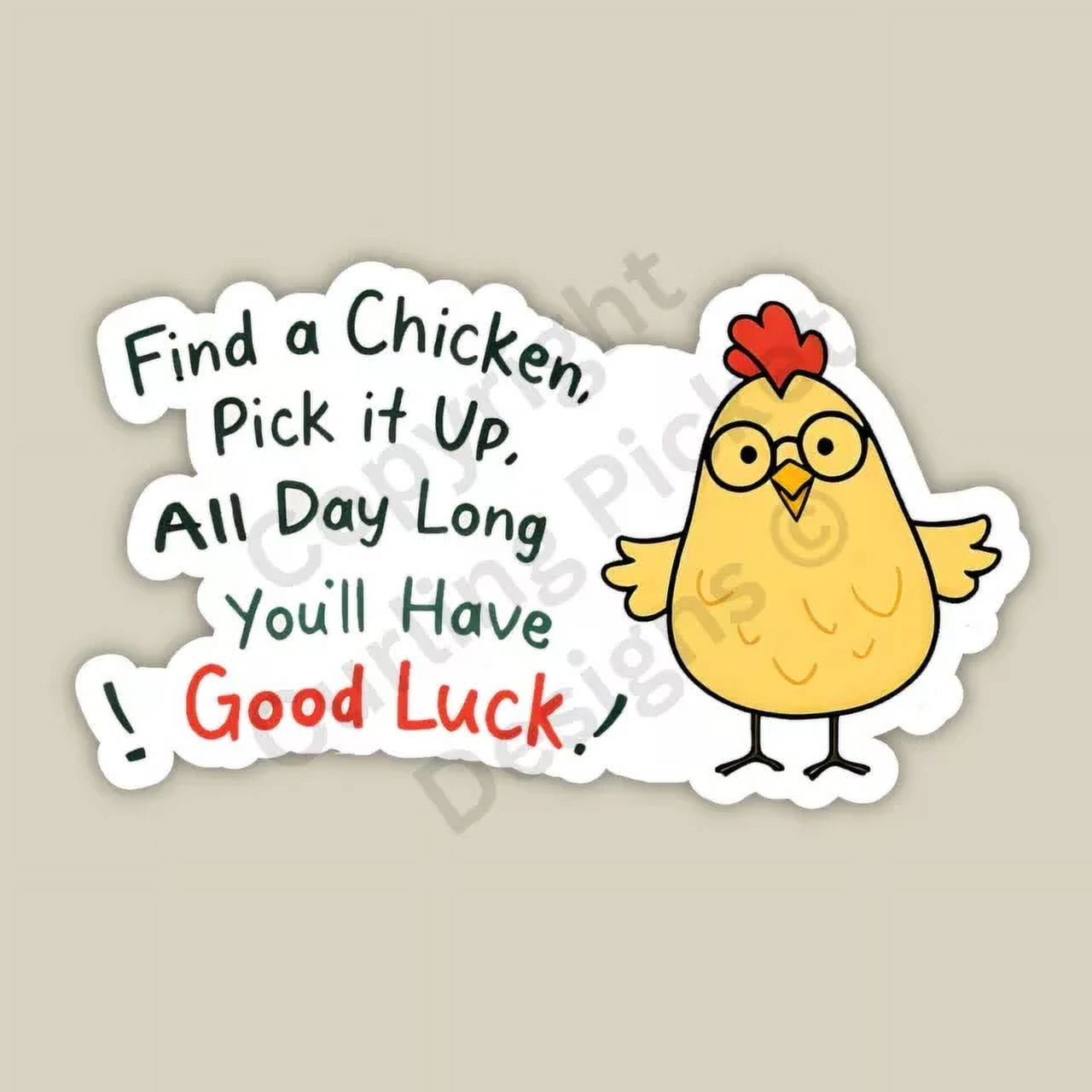 Find A Chicken Good Luck Pet Chicken Farm Sticker Phone Decal Water ...