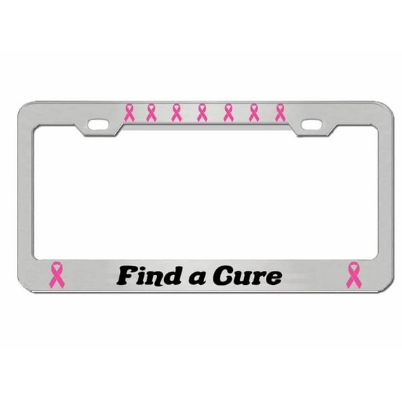Find A Cure - Breast Cancer Pink Ribbon - License Plate Tag Frame ...