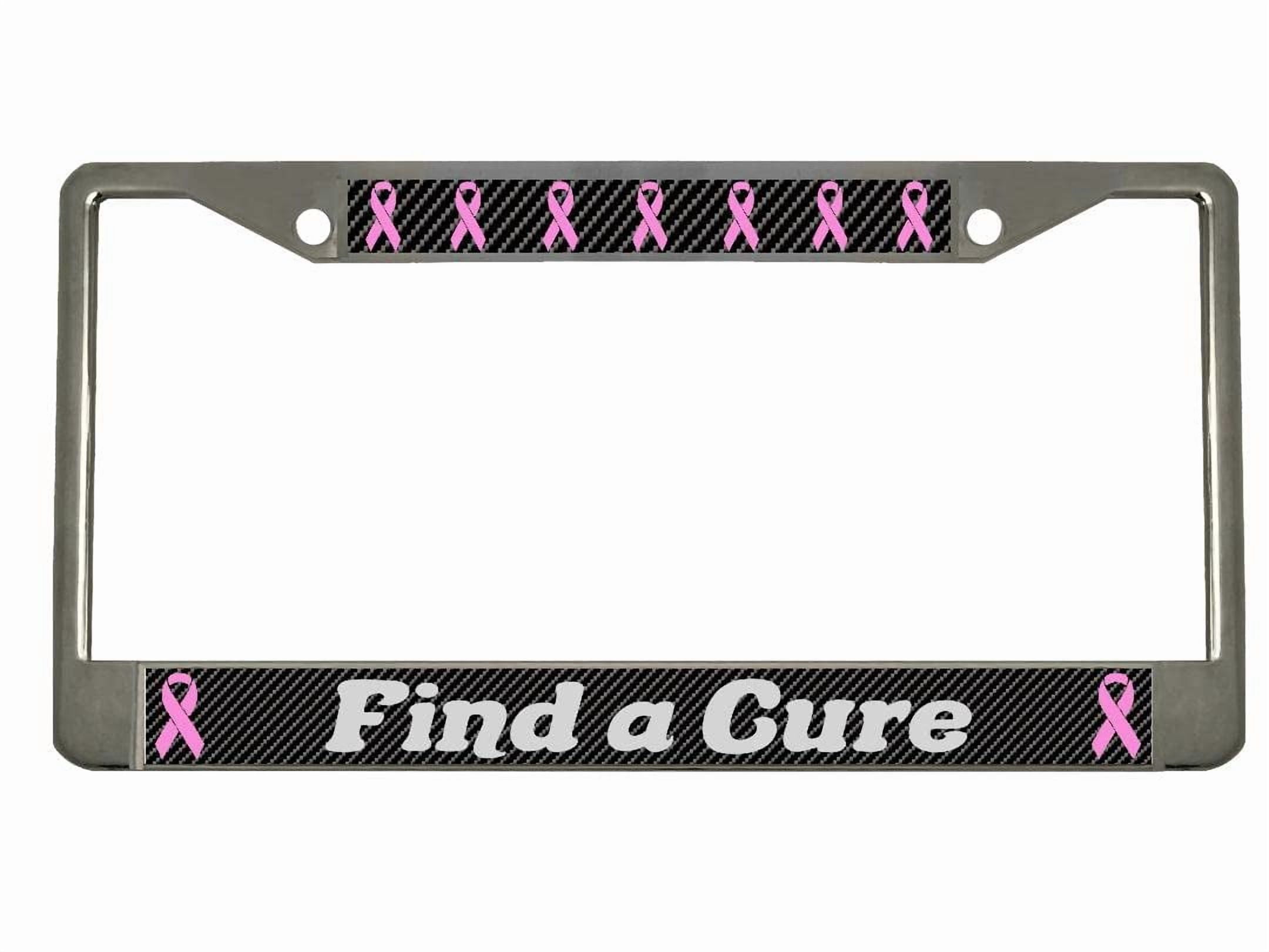 Find A Cure - Breast Cancer Pink Ribbon - License Plate Tag Frame ...