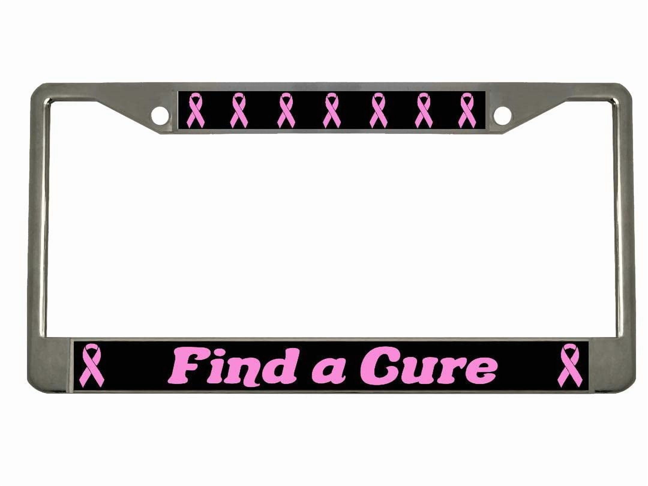 Find A Cure - Breast Cancer Pink Ribbon - License Plate Tag Frame ...