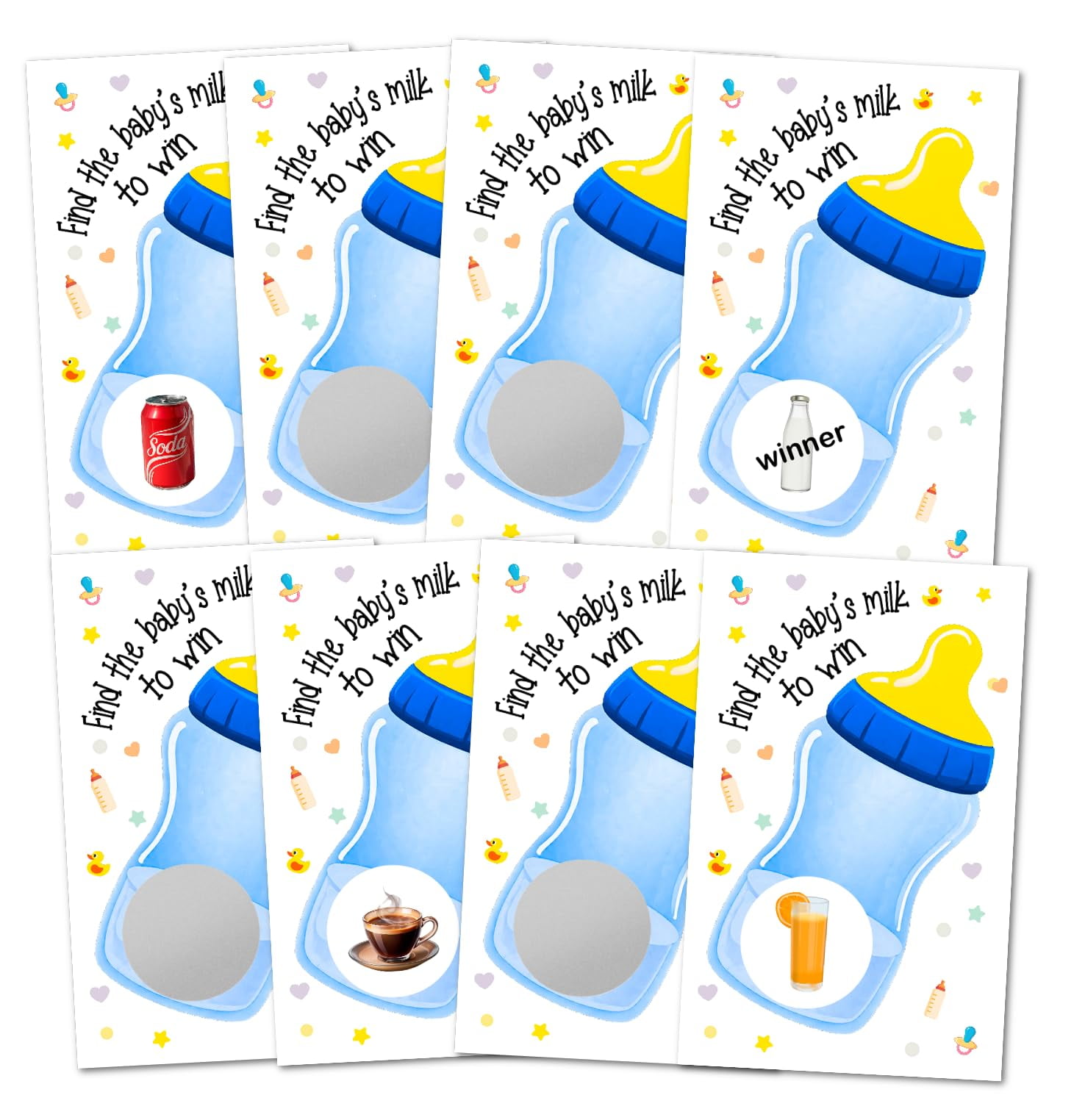 Find The Babys Milk Scratch Off Game, Its a Boy Baby Shower Easy to ...