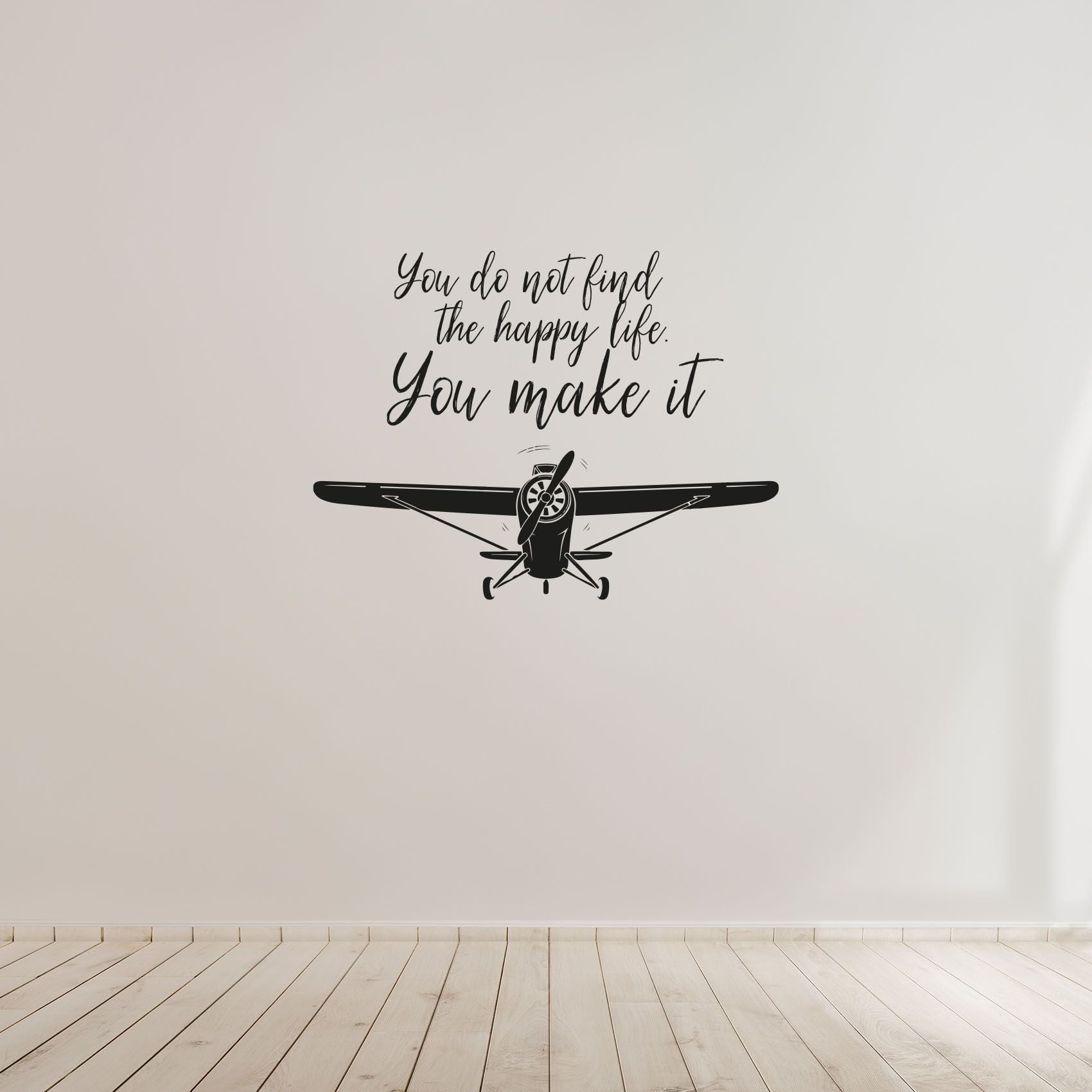 Find The Happy Life Quote Airplane Air Plane Jet Helicopter Wall ...