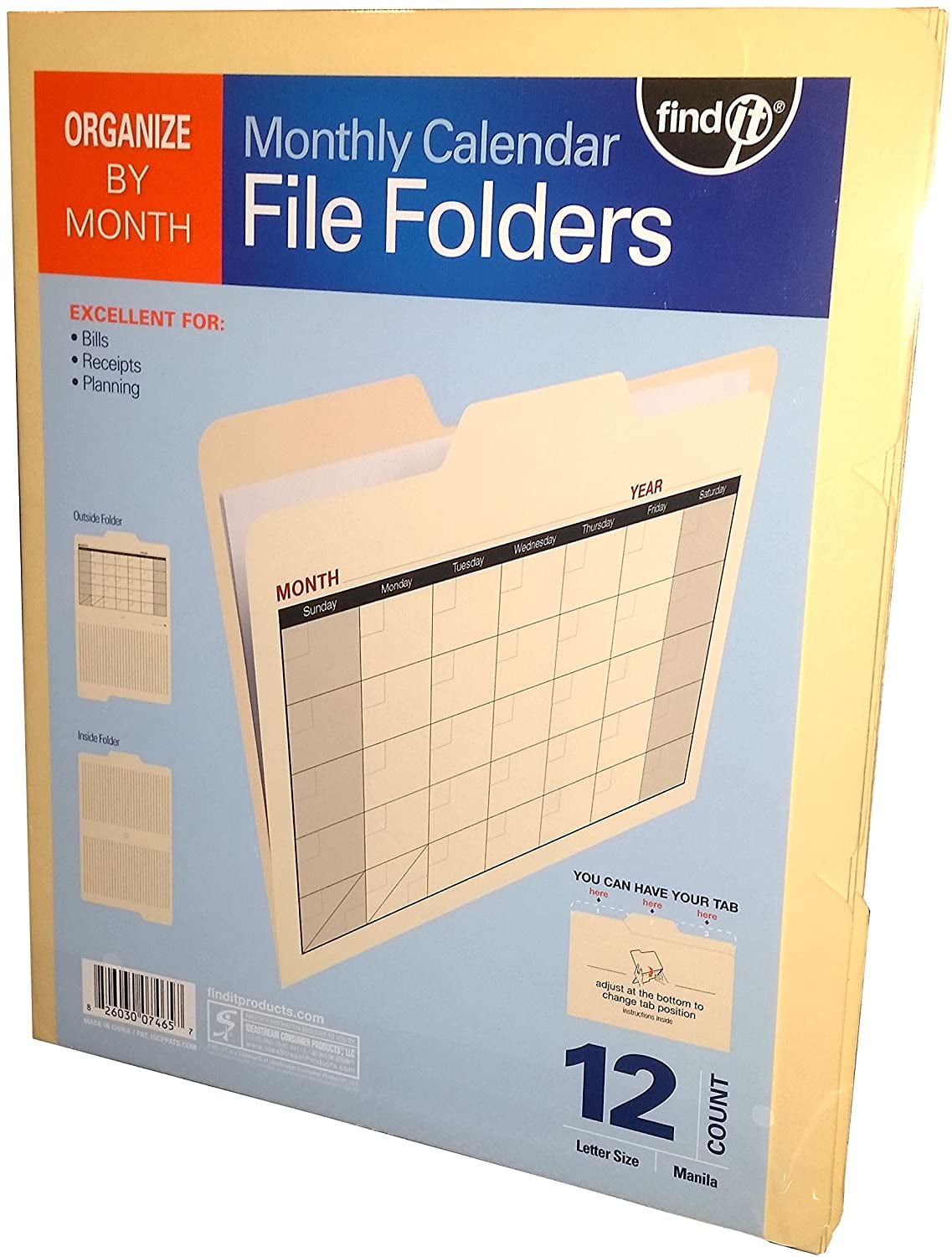 Find It File Folders, Multicolor, 12 Pack - Walmart.com