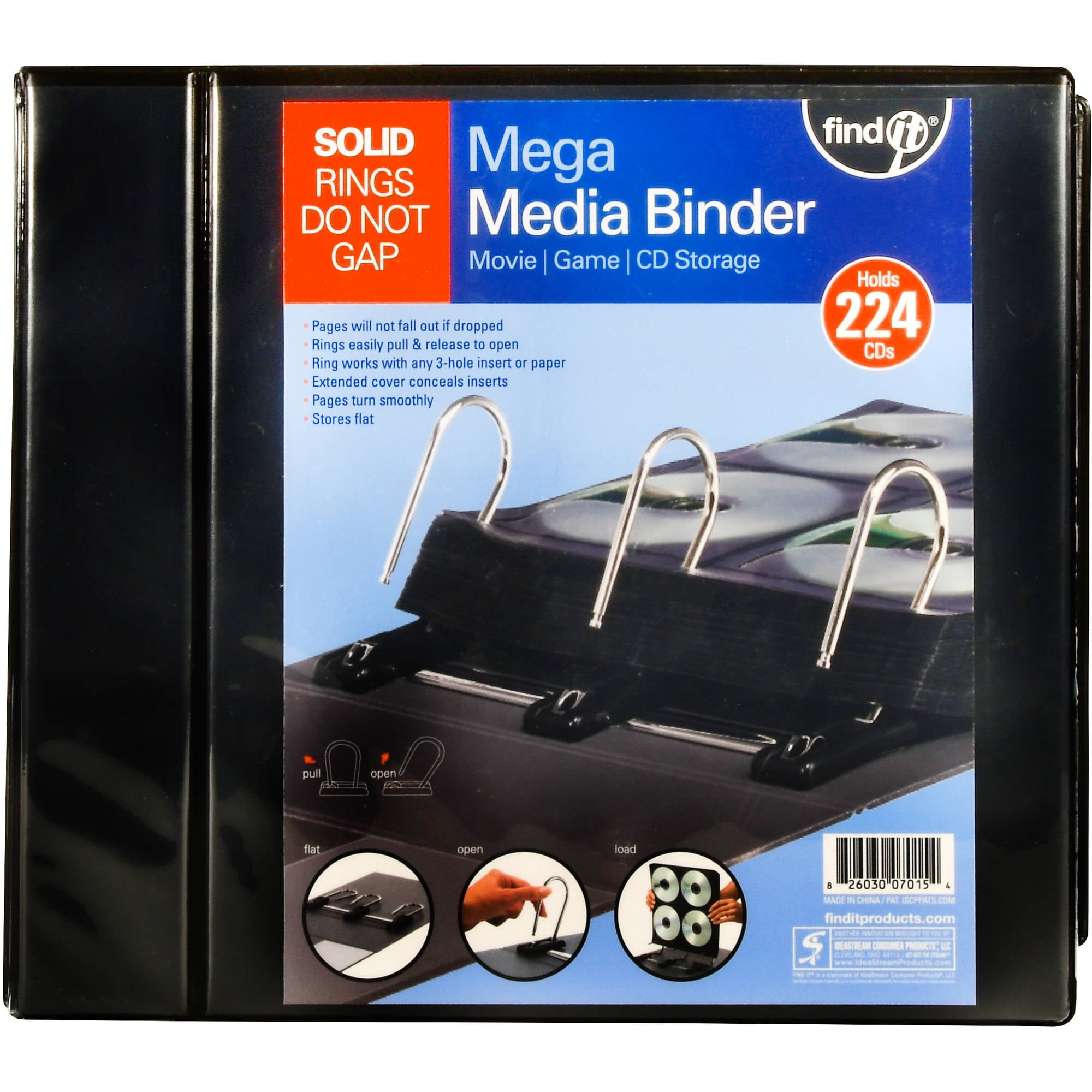 Find It Gapless Mega Media Binder, 224 CD Capacity, Black - Walmart.com