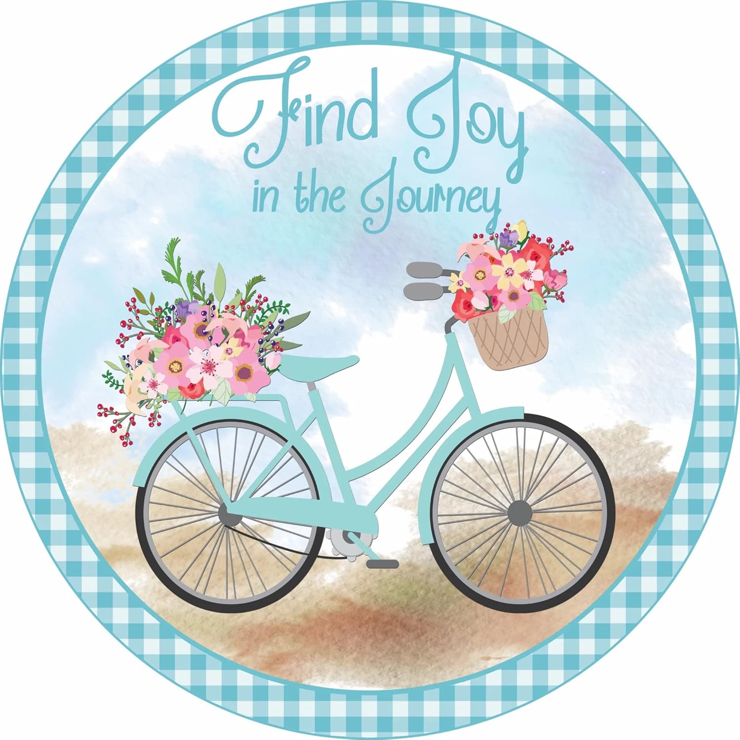 Find Joy in The Journey Sign Spring Sign Spring Bicycle Sign Blue White ...