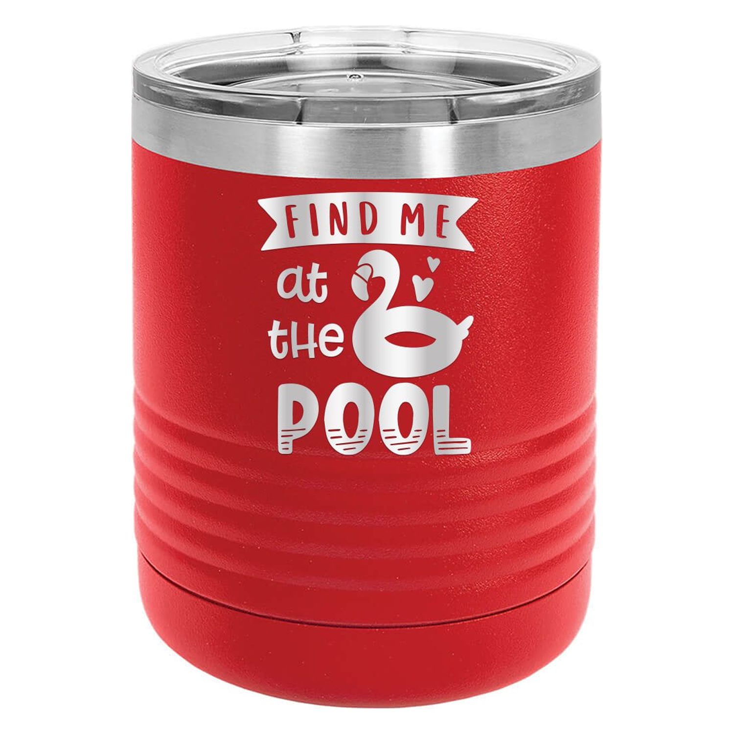 Find Me At The Pool - Engraved 10 oz Tumbler Cup Unique Funny Birthday ...