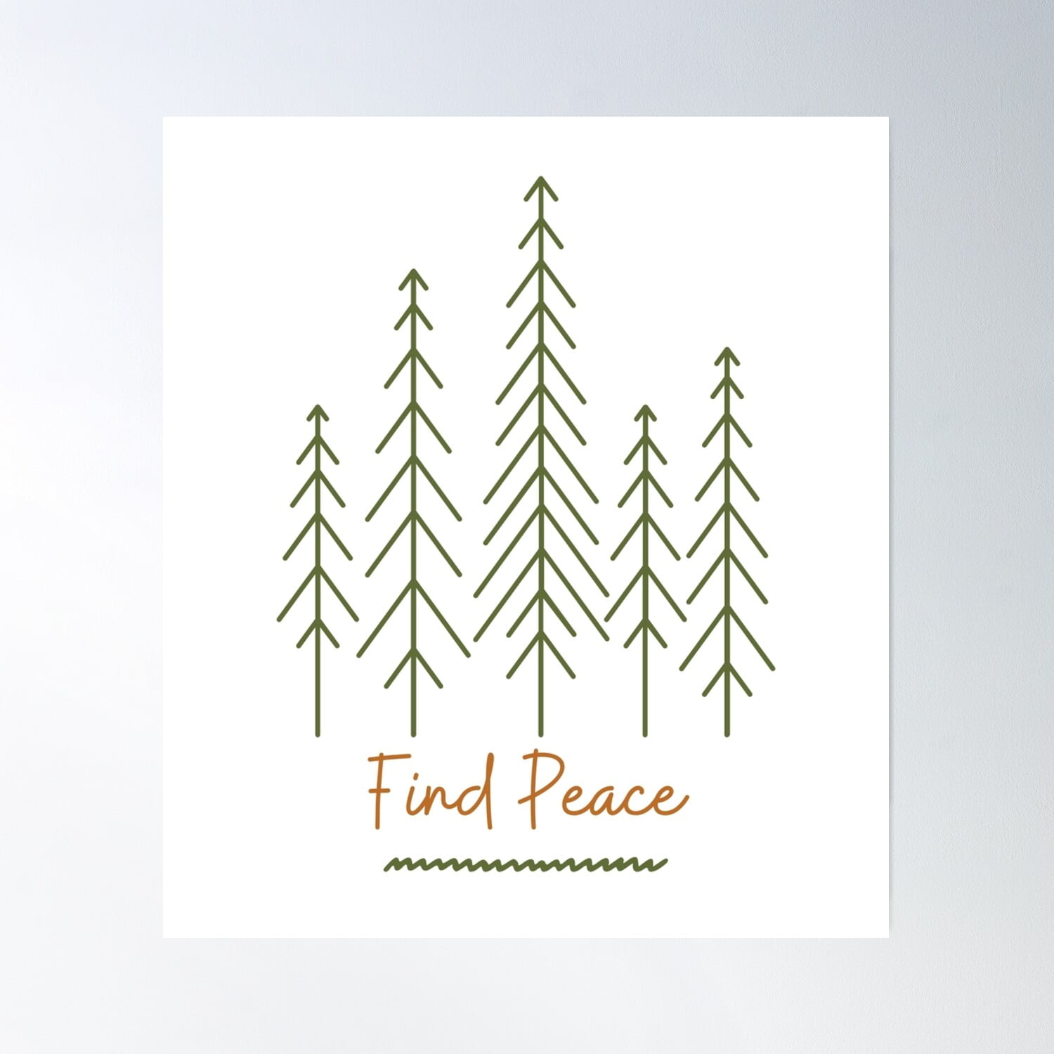 Find Peace, Trees, Nature Poster Wall Art, Modern Wall Decor, 24x36 ...