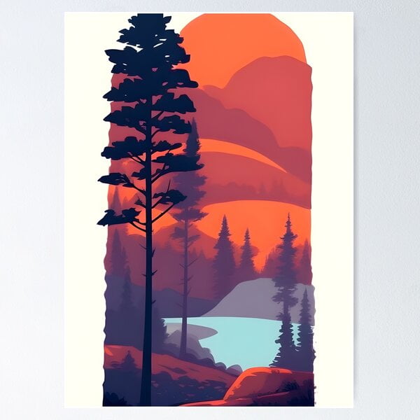 Find The Perfect Minimalist Forest Landscape Print For Your Home Decor ...