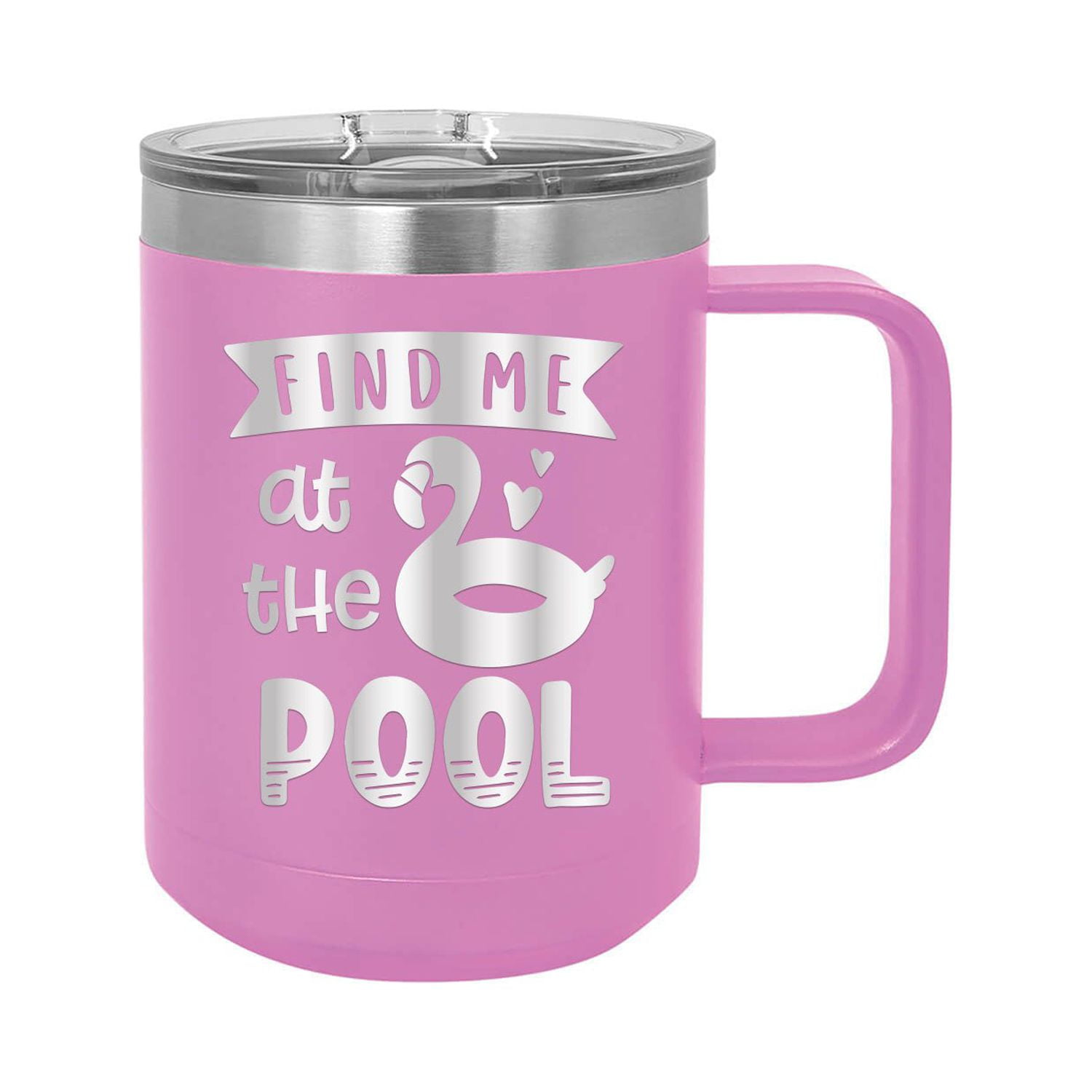 Find Me At The Pool - Engraved Coffee Mug with Handle Cup Unique Funny ...