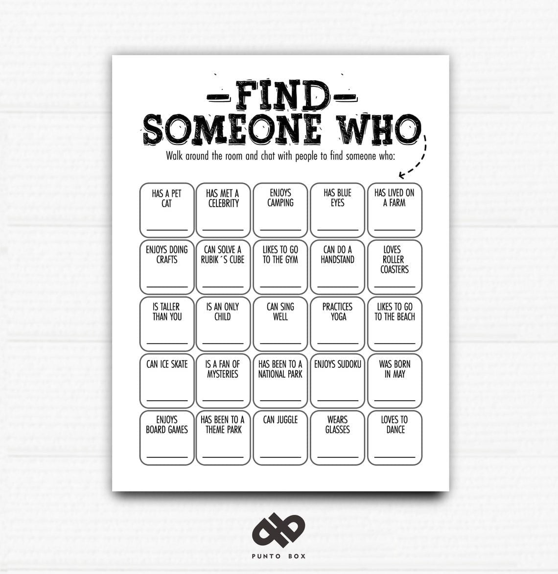 Find Someone Who Bingo Template, Get to Know You Editable Game, Two ...