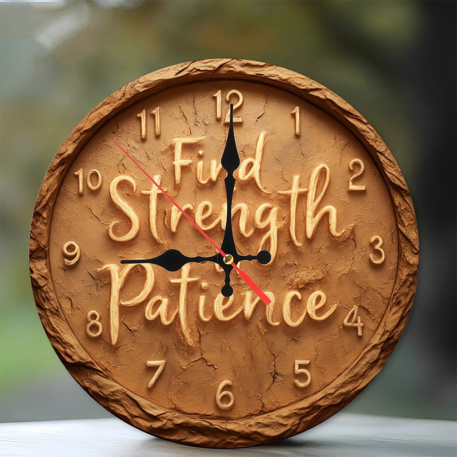 Find Strength In Patience Inspirational Wall Clock Home Decor 10-Inch ...