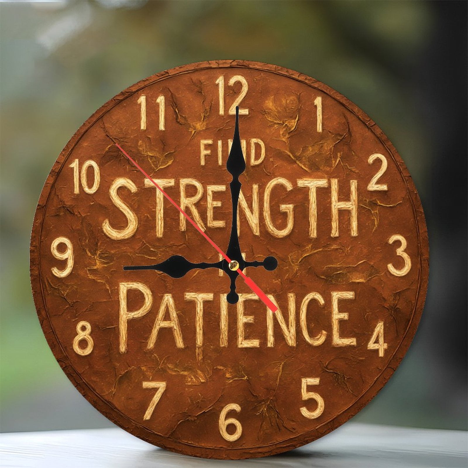 Find Strength Patience Inspirational Wall Clock Home Decor 10-Inch ...