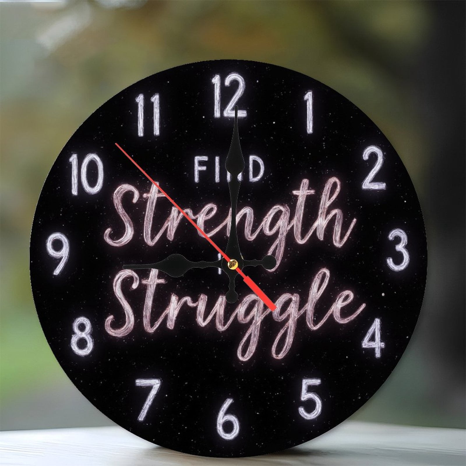 Find Strength In Struggle Inspirational Wall Clock 10-Inch Silent ...