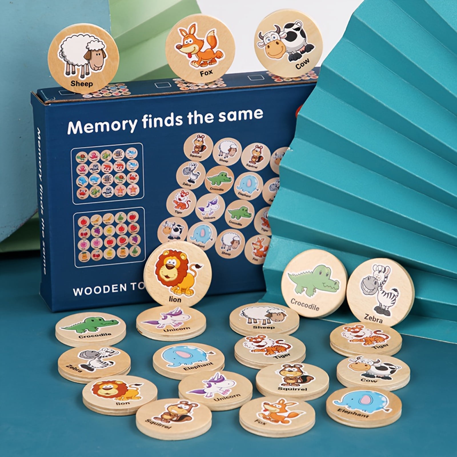 AOVUWU Find The Same Pattern Puzzle Game s Cartoon Animal Memory Chess ...