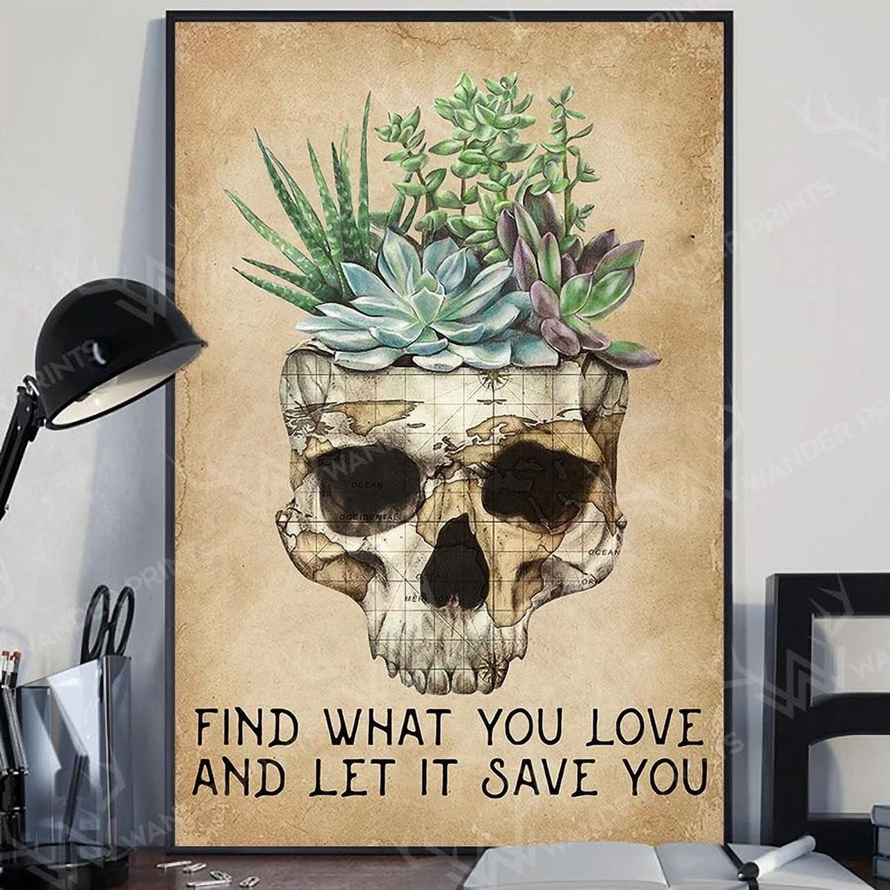 Find What Skull Succulents NO FRAMED POSTER Home Decor, Vintage Art ...