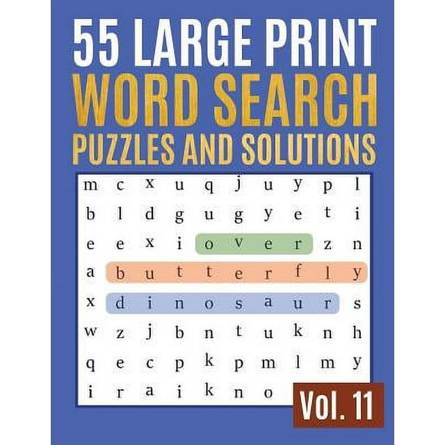Find Words for Adults & Seniors: 55 Large Print Word Search Puzzles And ...