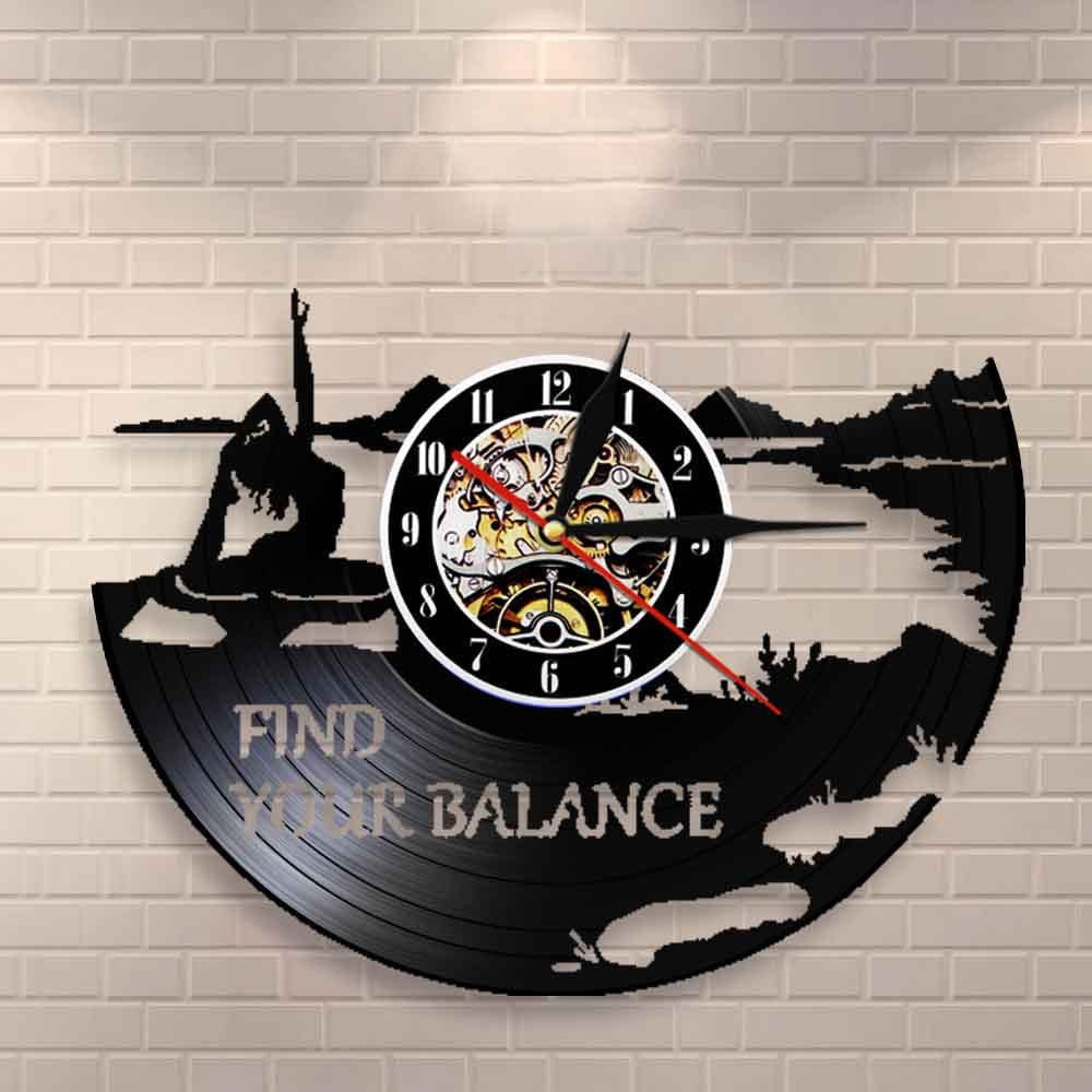 Find Your Balance Yoga Quotes On Life Wall Clock Yoga Studio Vinyl ...
