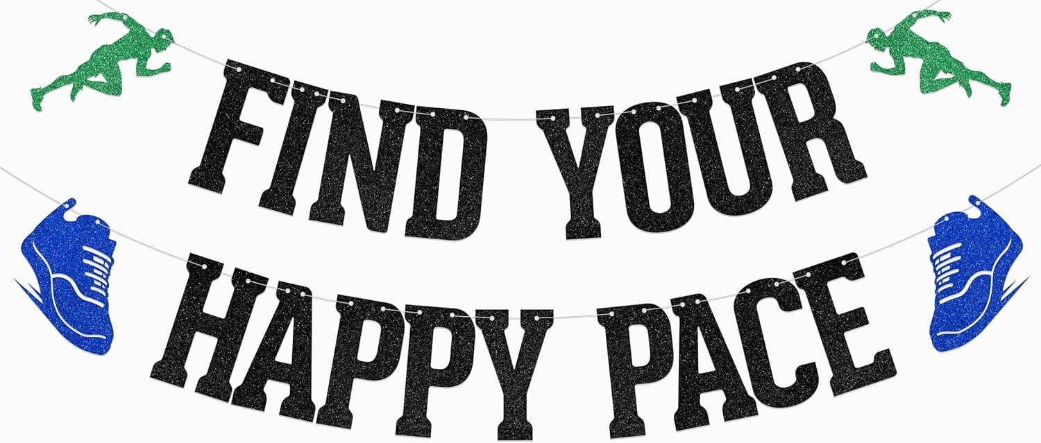 Find Your Happy Pace Banner Marathon Party Decoration Running Race ...