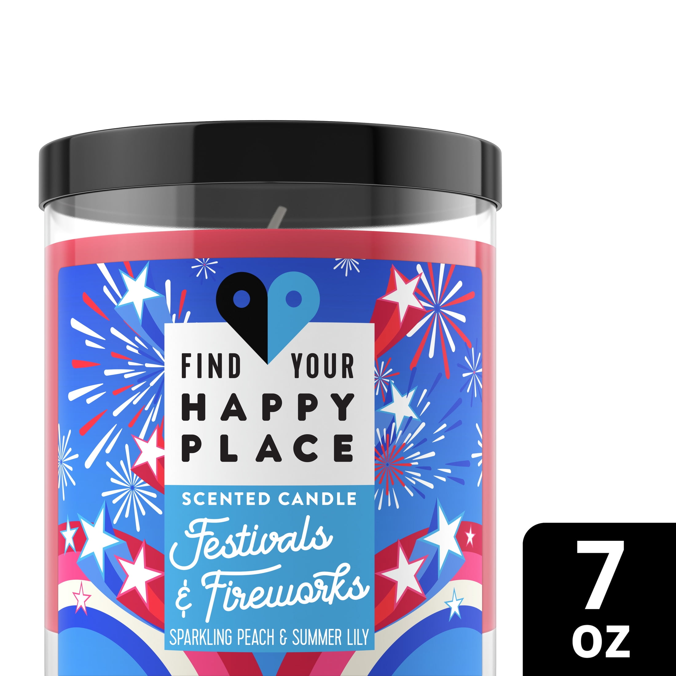 Find Your Happy Place Festivals & Fireworks Scented Candle Peach and ...