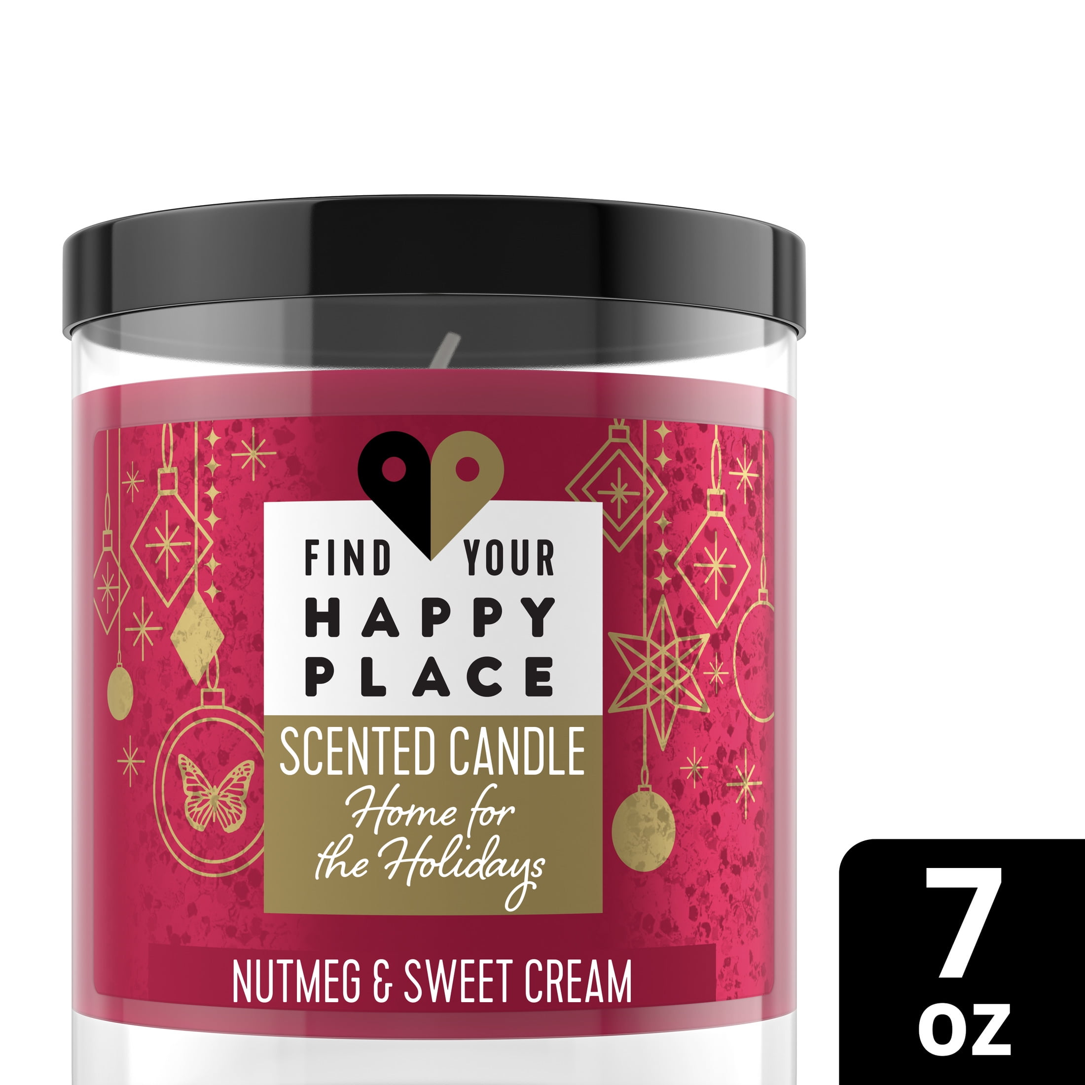 Find Your Happy Place Scented Jar Candle Home For The Holidays Sweet ...