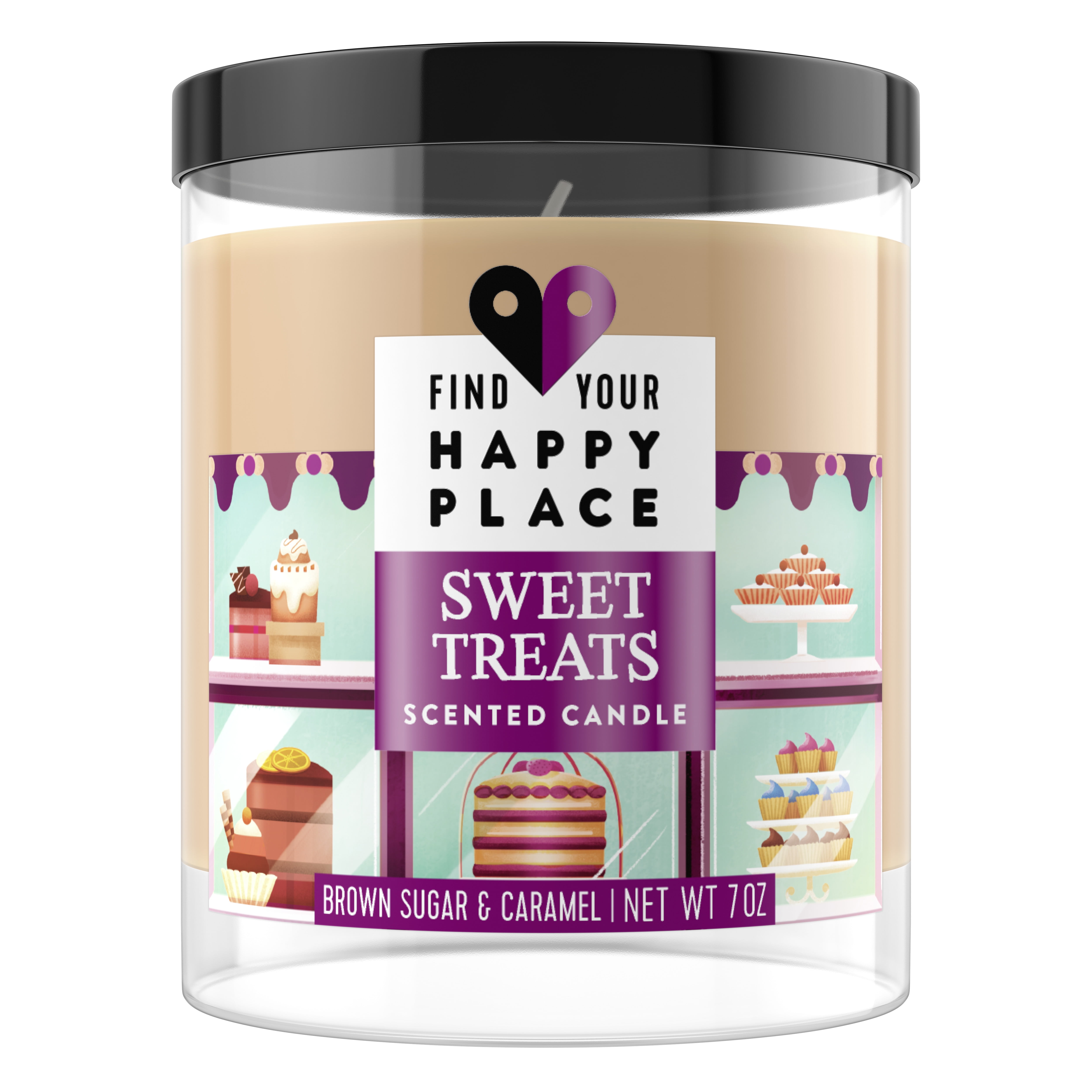 Find Your Happy Place Sweet Treats Scented Jar Candle, 7 oz, Vanilla ...